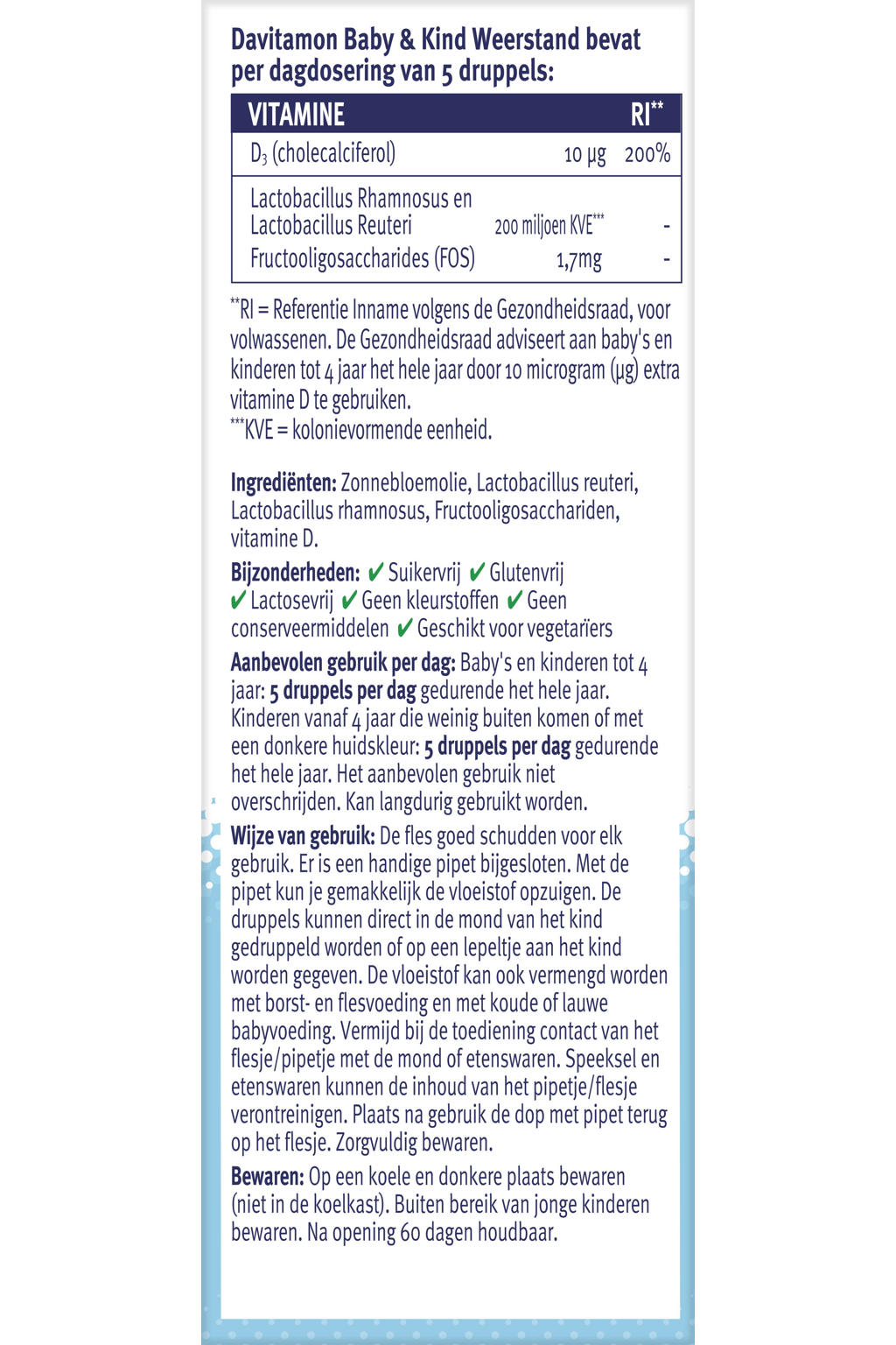 Davitamon Baby & Kind Weerstand met vitamine D3 en probiotica - 7,5 ml ...