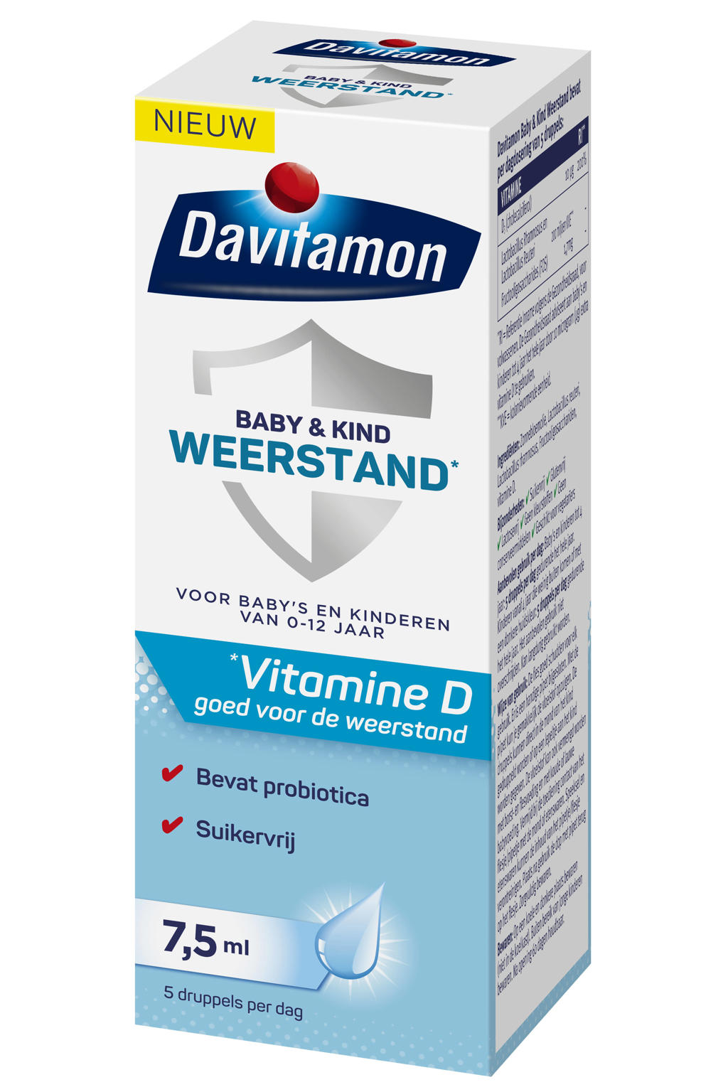 Davitamon Baby & Kind Weerstand met vitamine D3 en probiotica - 7,5 ml ...
