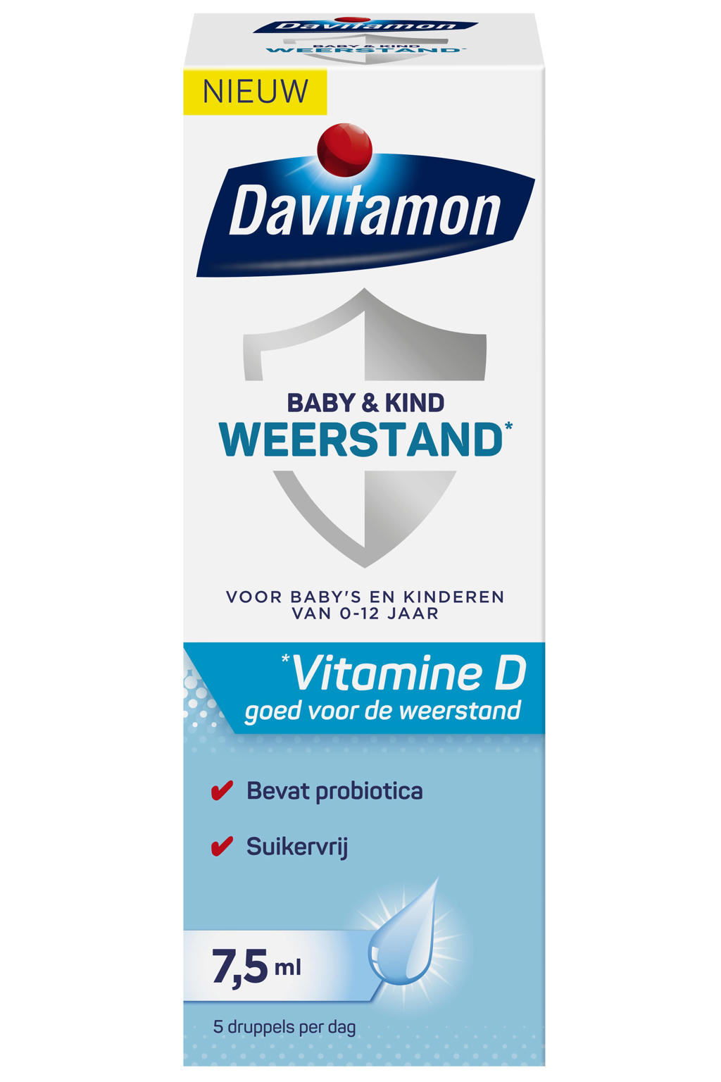Davitamon Baby & Kind Weerstand met vitamine D3 en probiotica - 7,5 ml ...