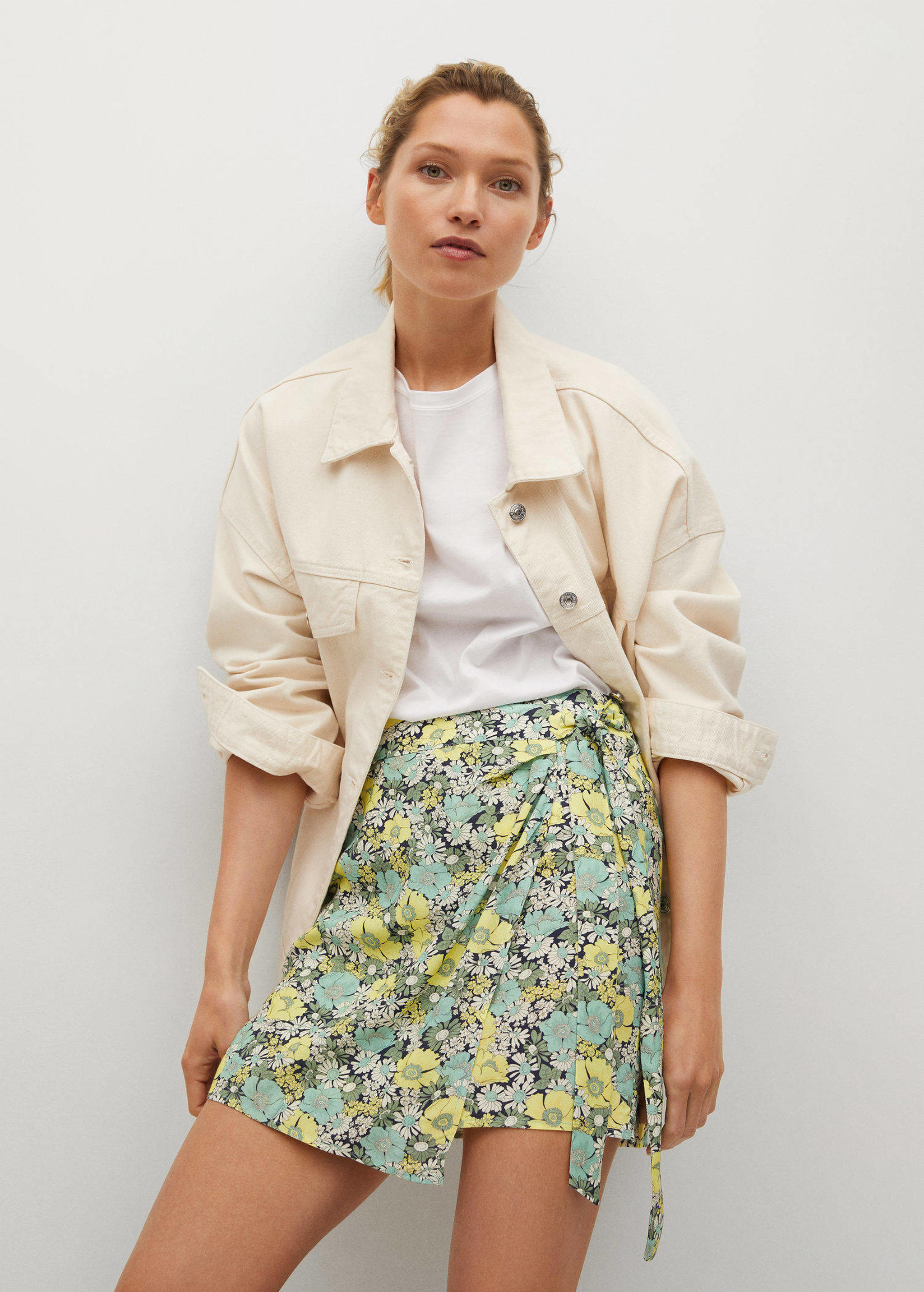 Mango gebloemde rok groen | wehkamp