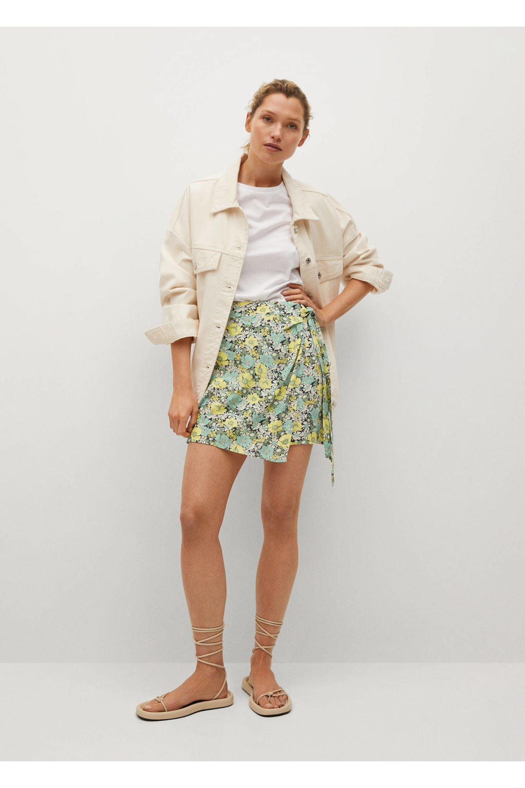 Mango gebloemde rok groen | wehkamp