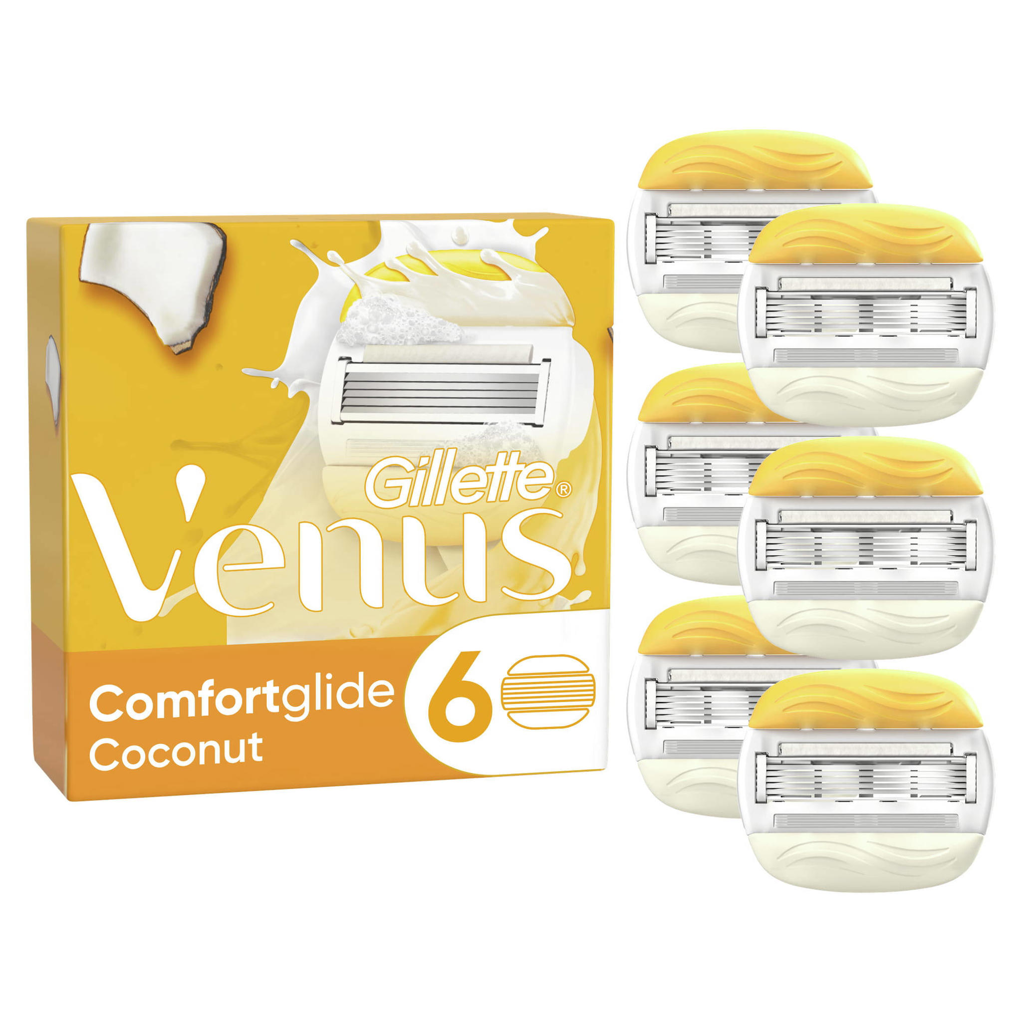 Gillette Venus Comfortglide Coconut navulmesjes - 6 stuks | wehkamp