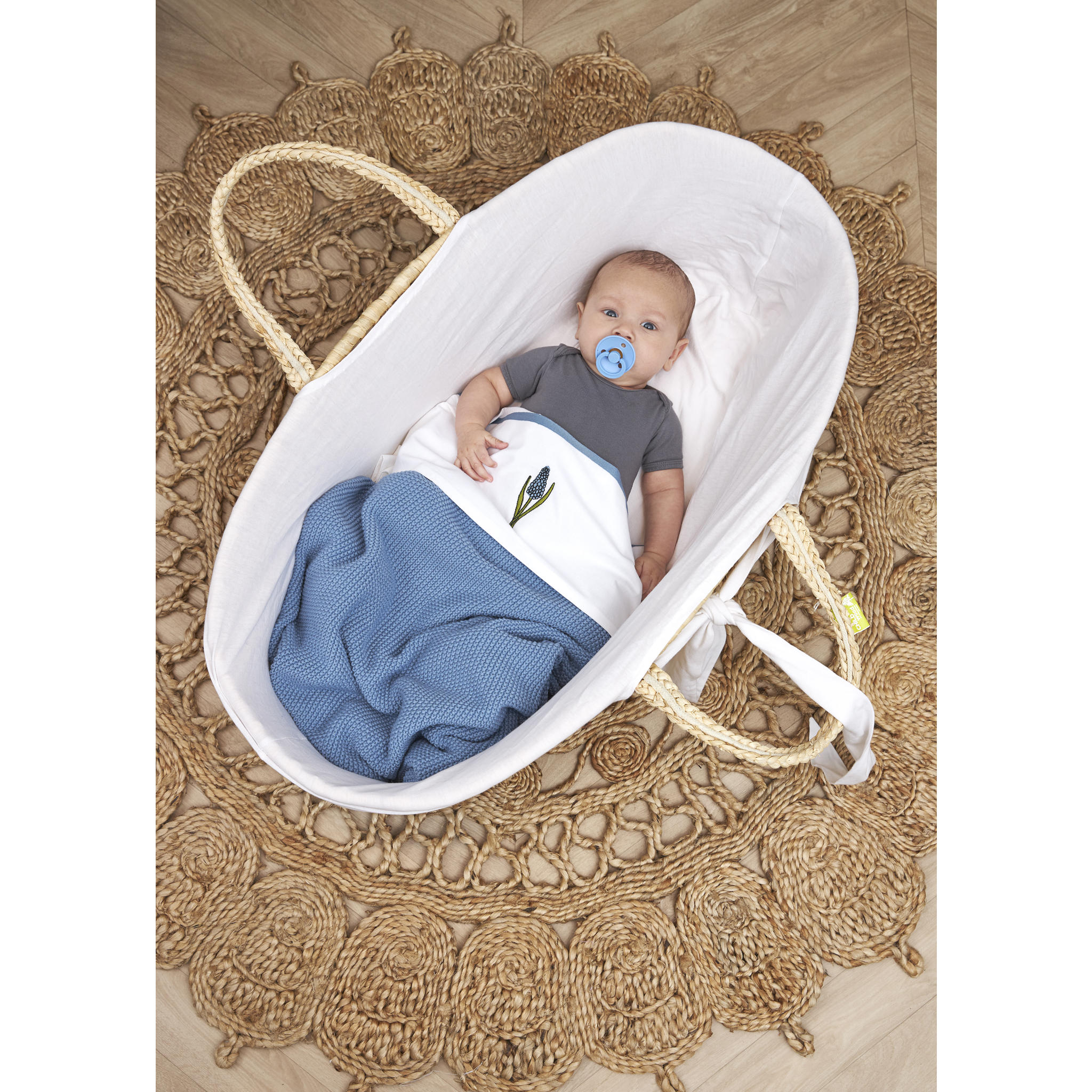 Meyco baby ledikantlaken 100x150 cm wit/Blue grapes | wehkamp
