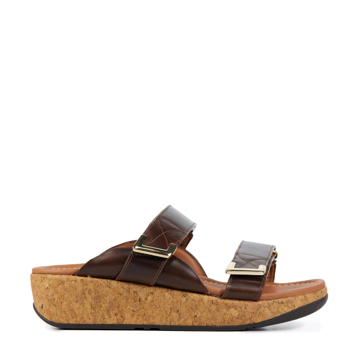 FitFlop TM Remi Slides leren slippers bruin | wehkamp
