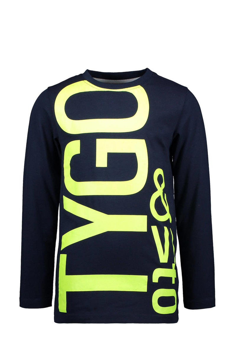 TYGO & vito longsleeve met logo donkerblauw/geel | wehkamp