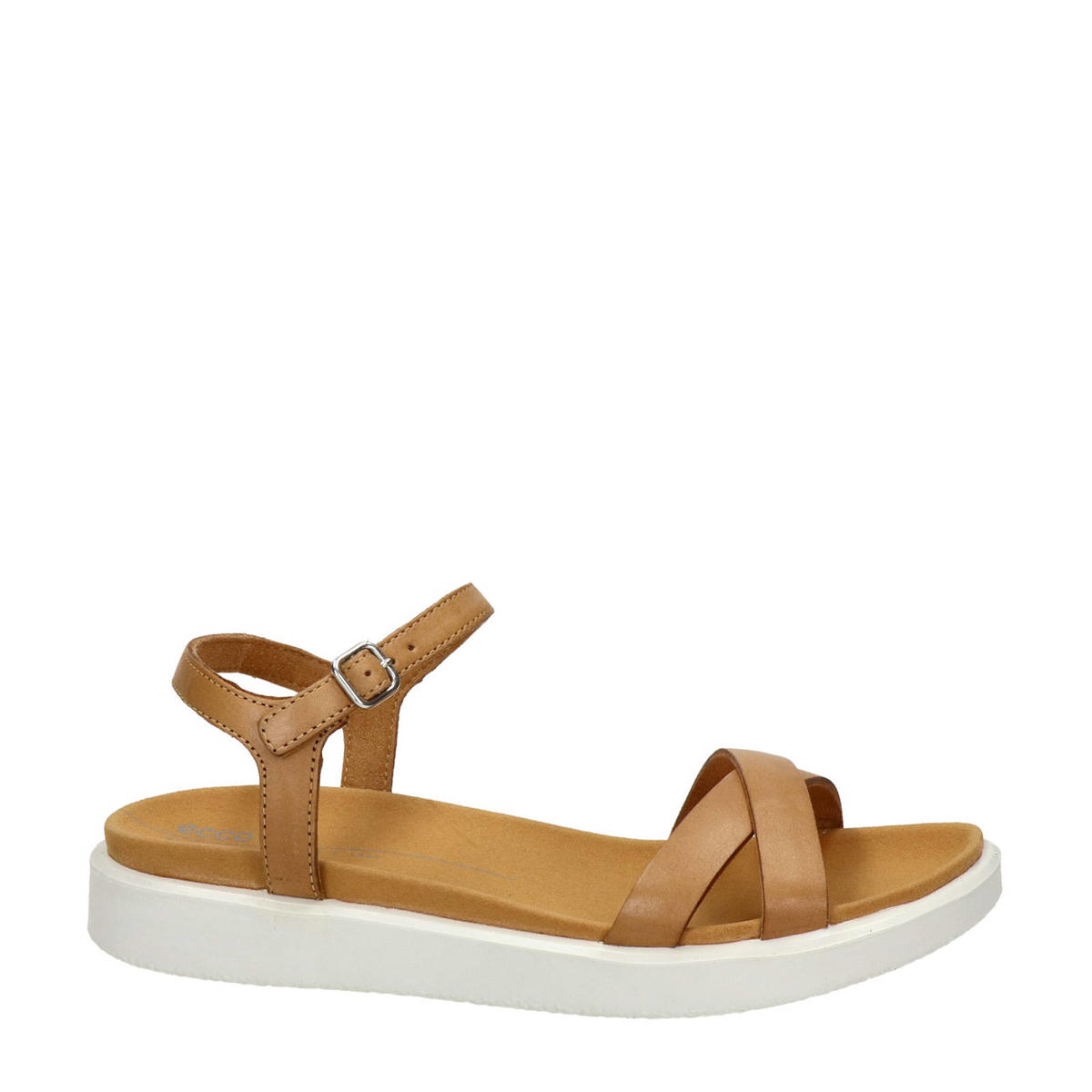 Ecco Yuma nubuck sandalen cognac | wehkamp