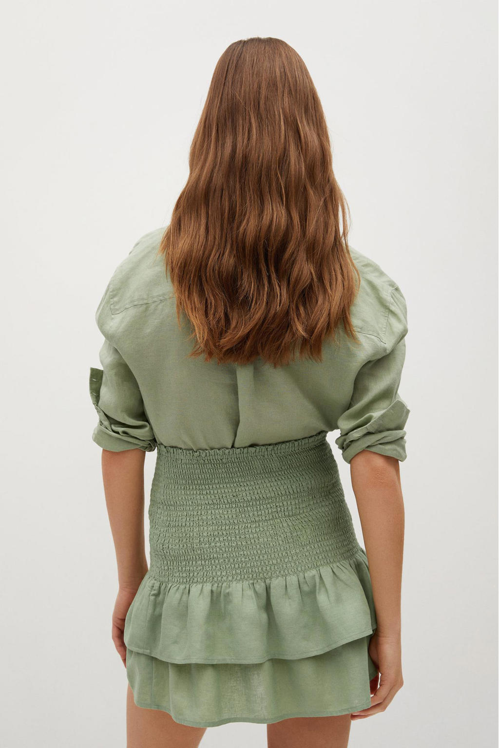 Mango rok met volant groen kopen? | Morgen in huis | wehkamp