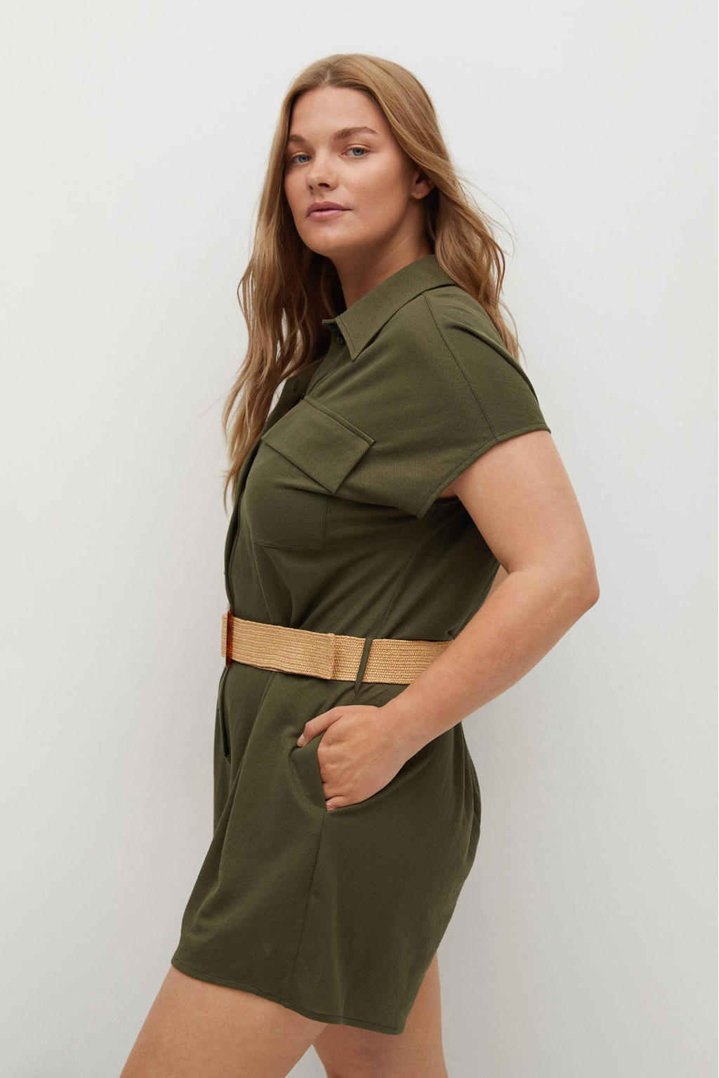 Mango Plus Size playsuit groen | wehkamp