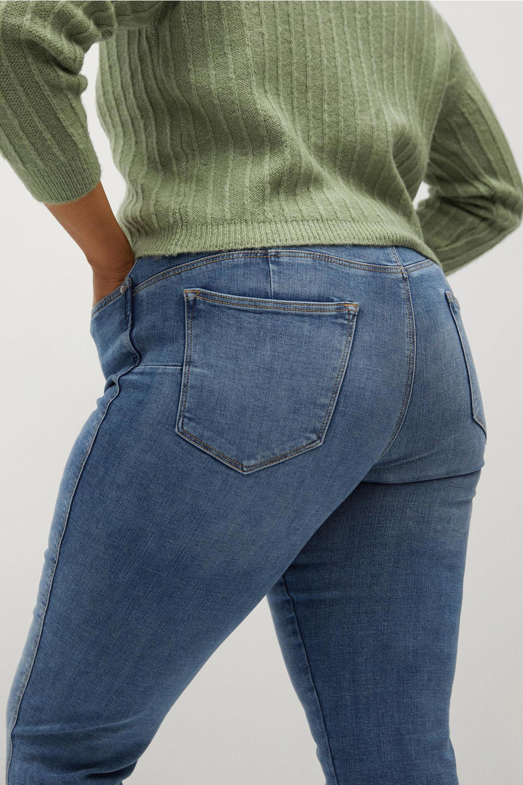 Mango Plus Size push-up super skinny jeans light denim | wehkamp