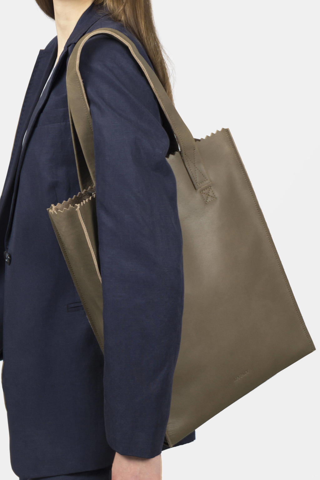 MYOMY leren shopper My Paper Bag taupe | wehkamp