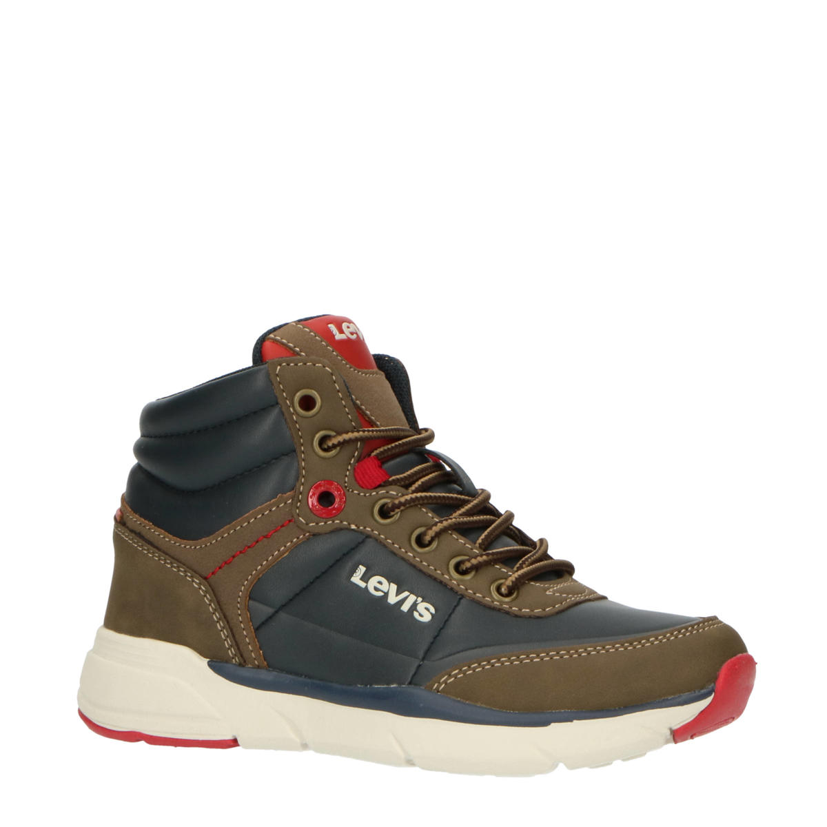 Levi's Kids Parry Mid 421 K hoge sneakers bruin/blauw | wehkamp