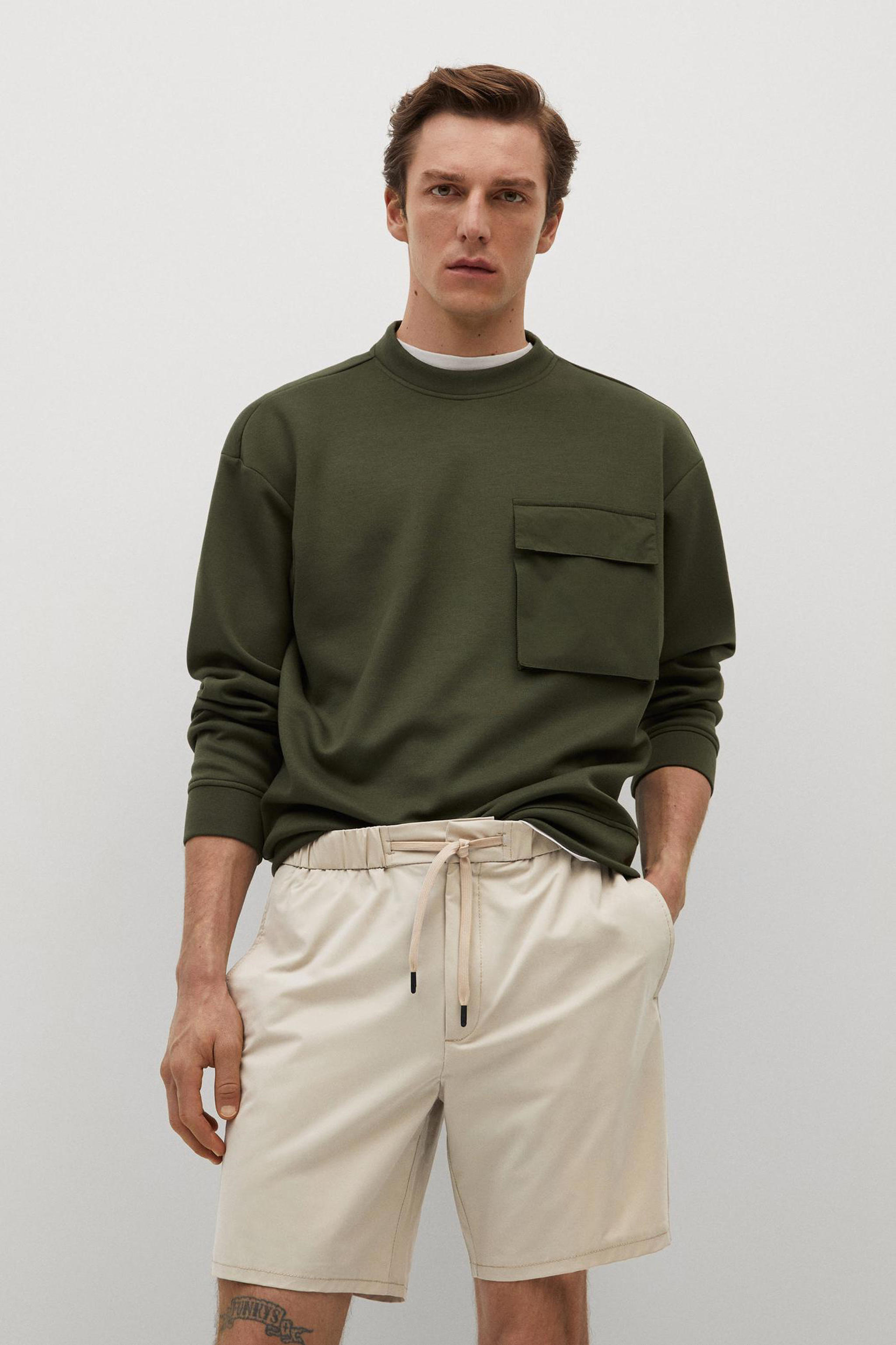 Mango Man regular fit short lichtbeige | wehkamp