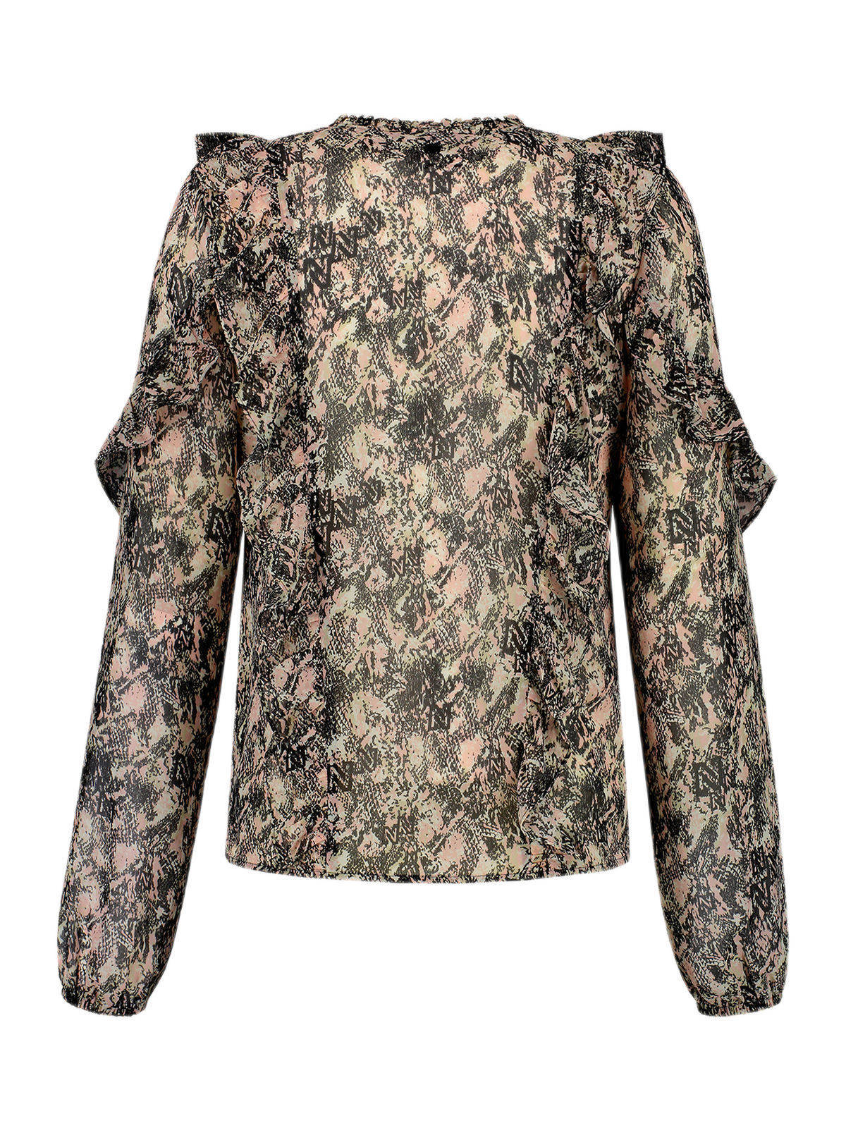 NIKKIE blouse Animal van gerecycled polyester zwart | wehkamp