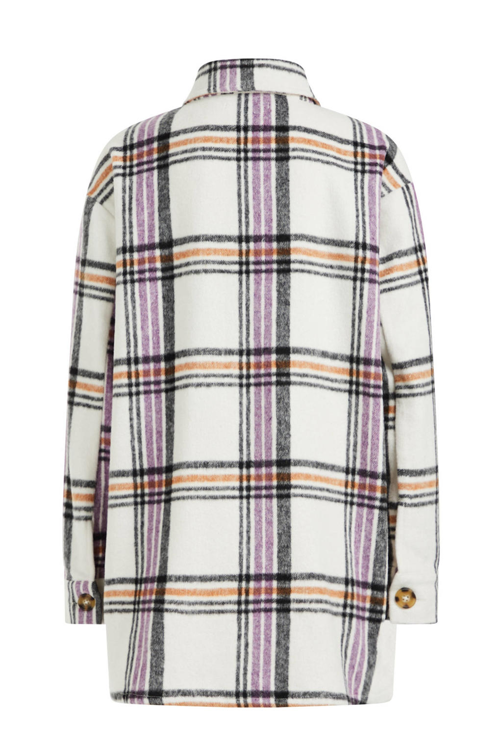 WE Fashion geruit jasje wit/paars/bruin | wehkamp