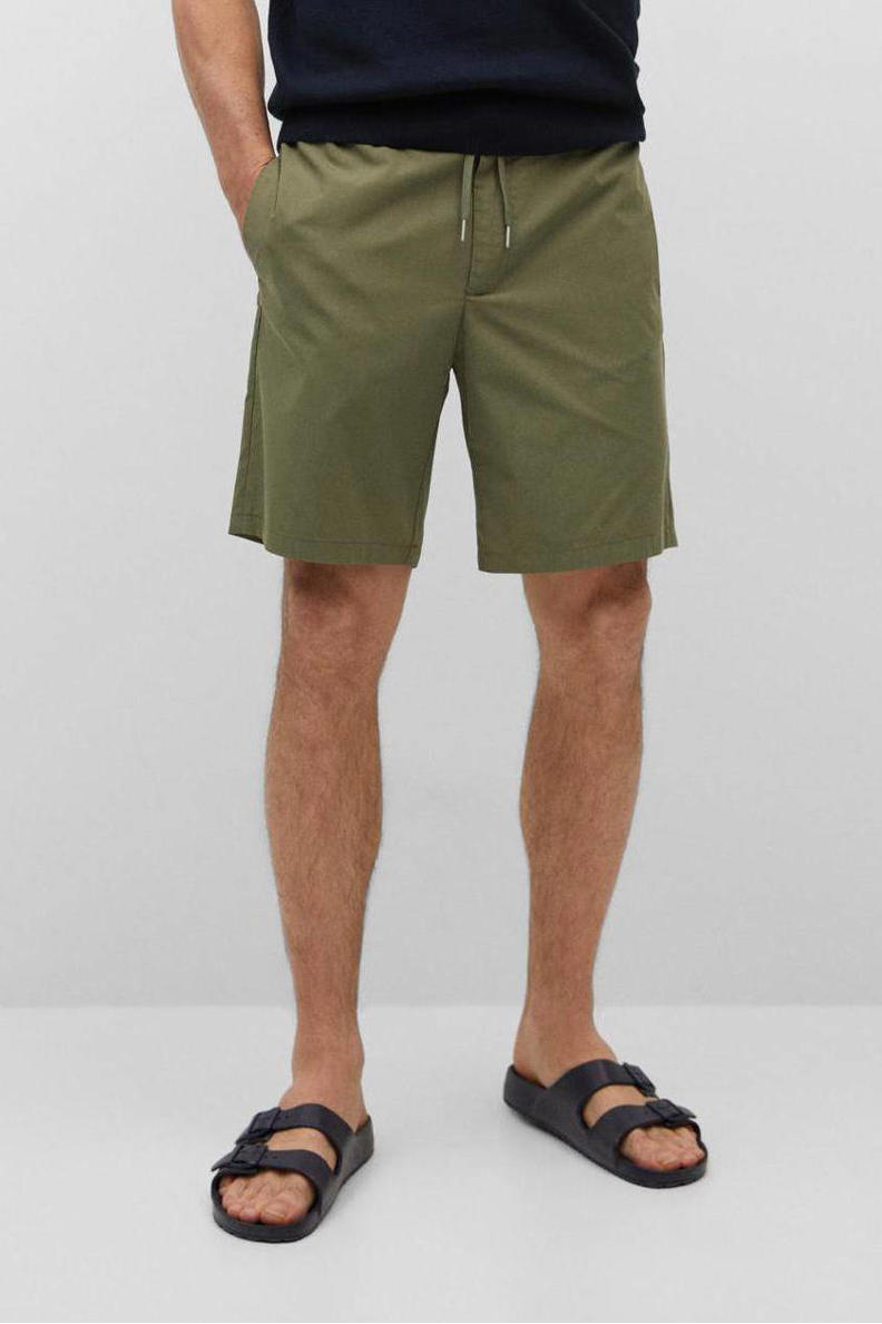 Mango Man regular fit short kaki | wehkamp
