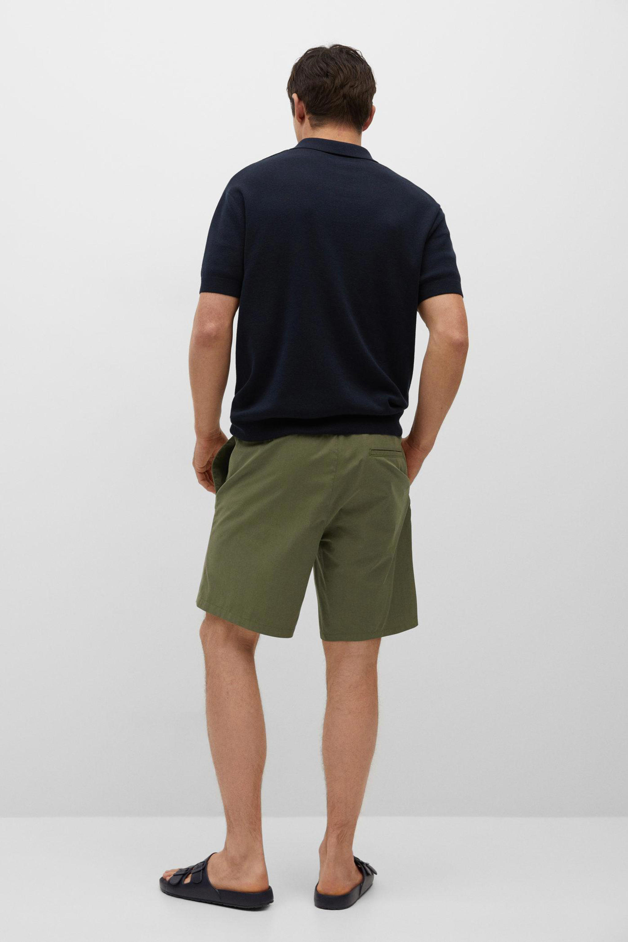 Mango Man regular fit short kaki | wehkamp