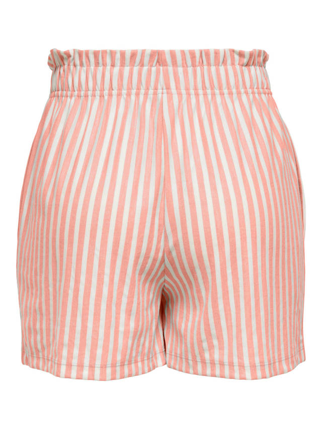 ONLY gestreepte korte broek ONLJOLLA lichtroze/ecru | wehkamp