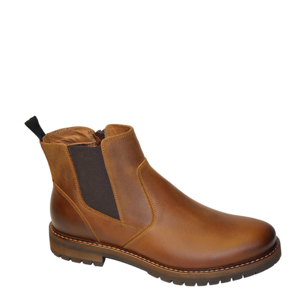 AM SHOE leren chelsea boots cognac | wehkamp