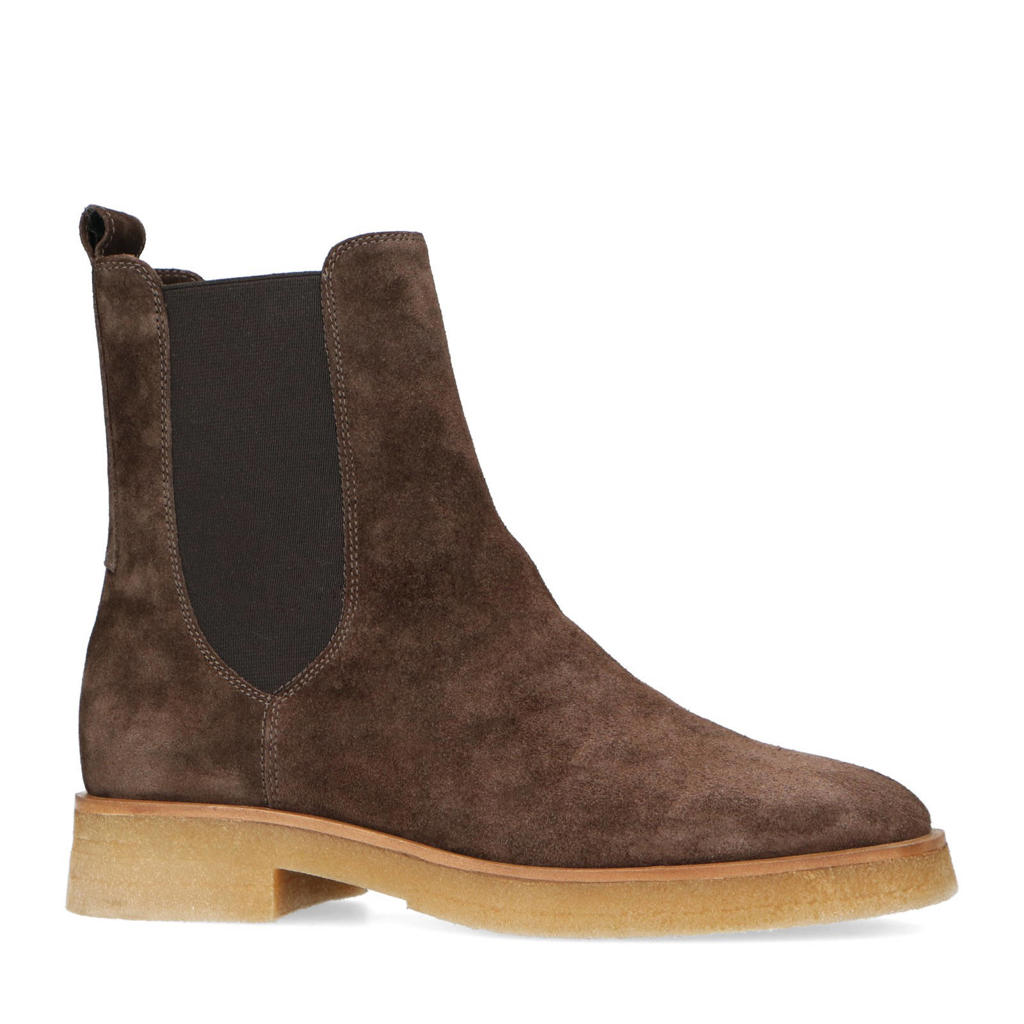 Manfield suède chelsea boots bruin | wehkamp