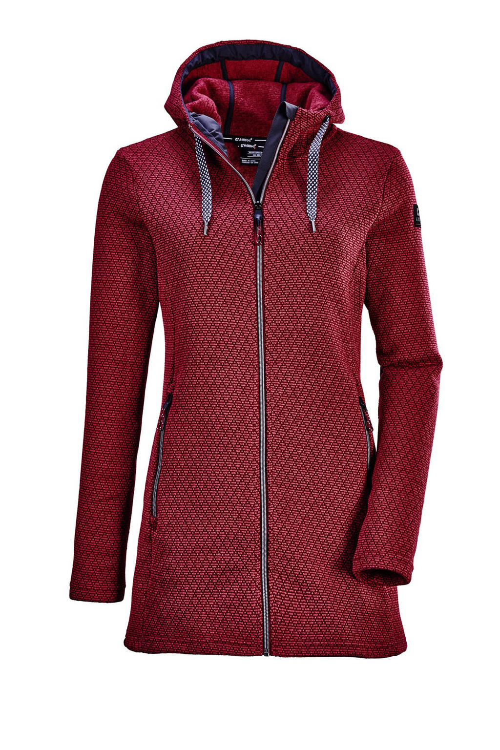 Killtec outdoor fleece vest Kow 159 donkerrood | wehkamp