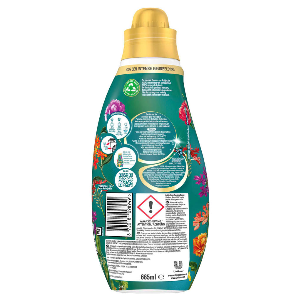 Robijn Klein & Krachtig Collections vloeibaar wasmiddel Color Paradise ...