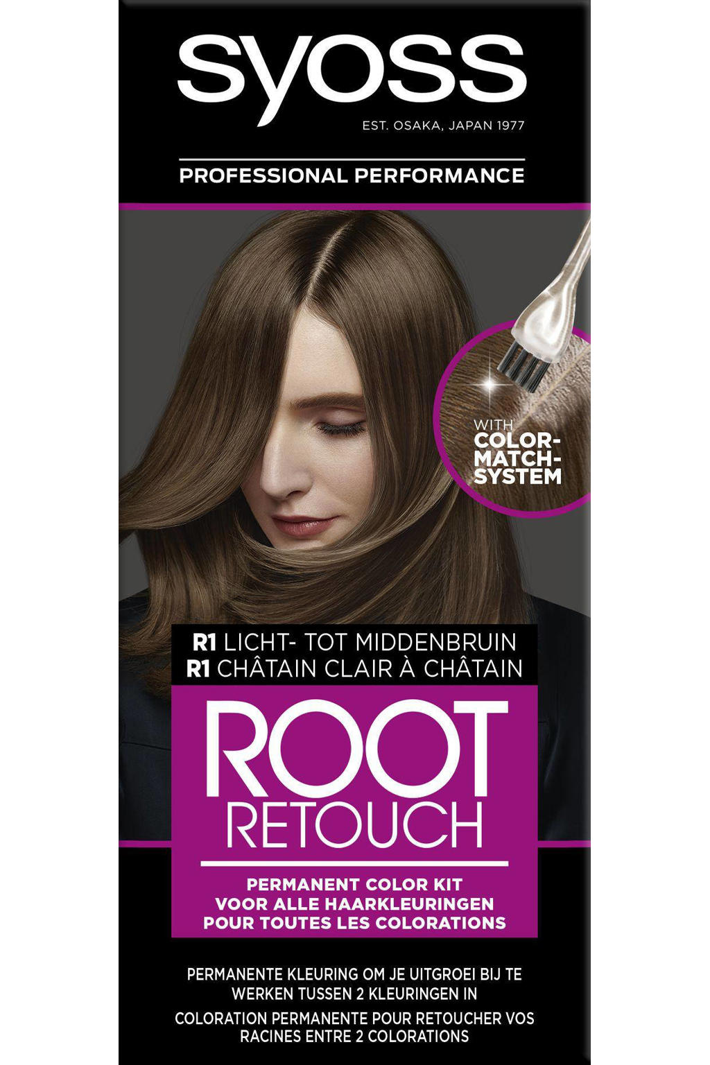 Syoss Root Retouch R1 Licht- tot Middenbruin Permanente Uitgroeiset ...