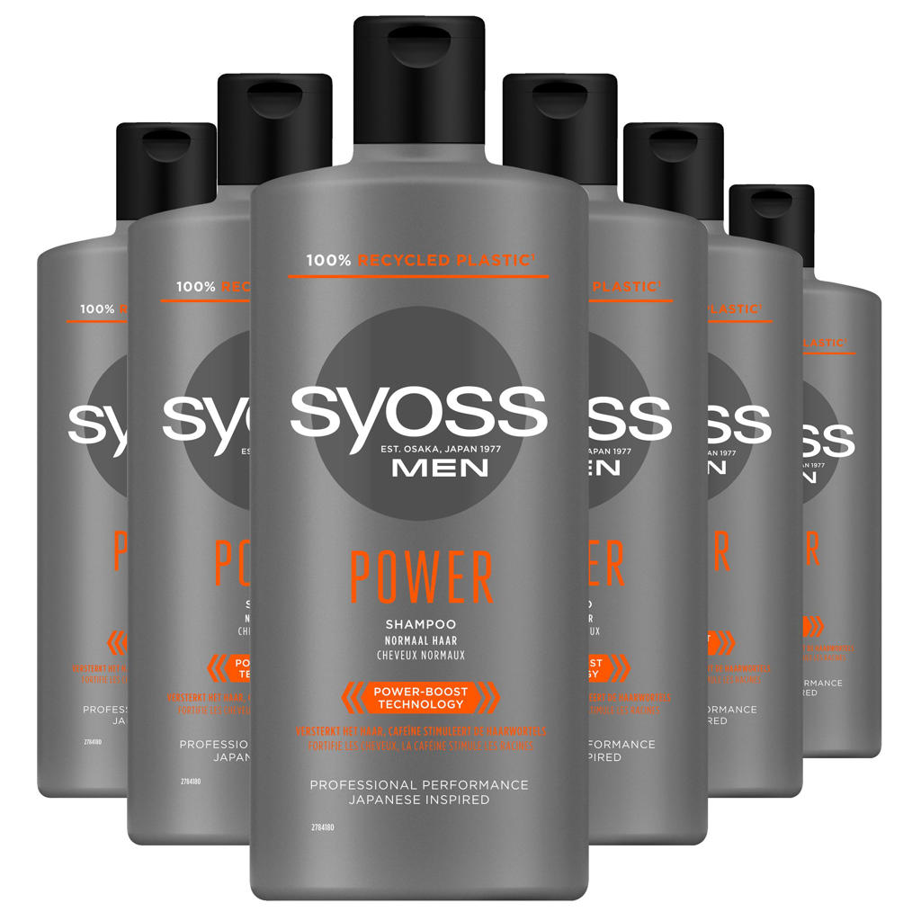 Syoss Men Power & Strength shampoo - 6 x 440 ml - voordeelverpakking ...