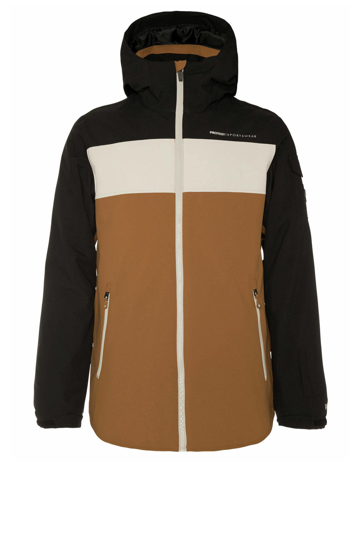 Protest ski-jack Crockery camel/zwart/ecru | wehkamp