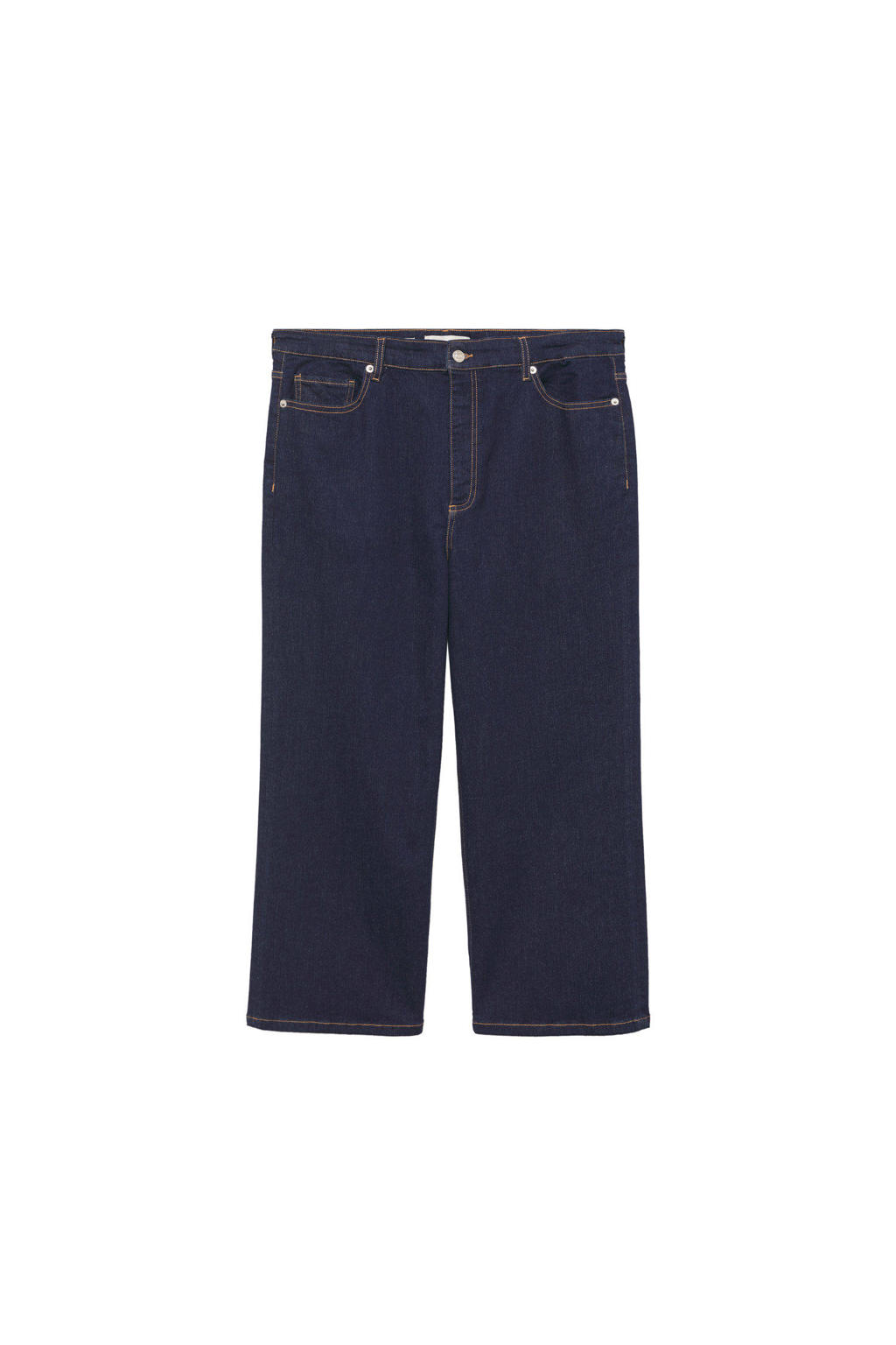 Mango Plus Size cropped high waist bootcut jeans dark denim | wehkamp
