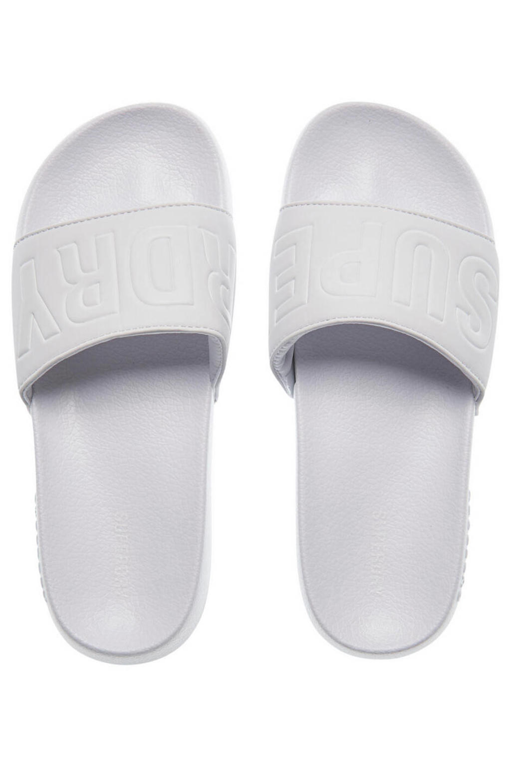 Superdry Sport Code Core Pool Slide badslippers wit | wehkamp