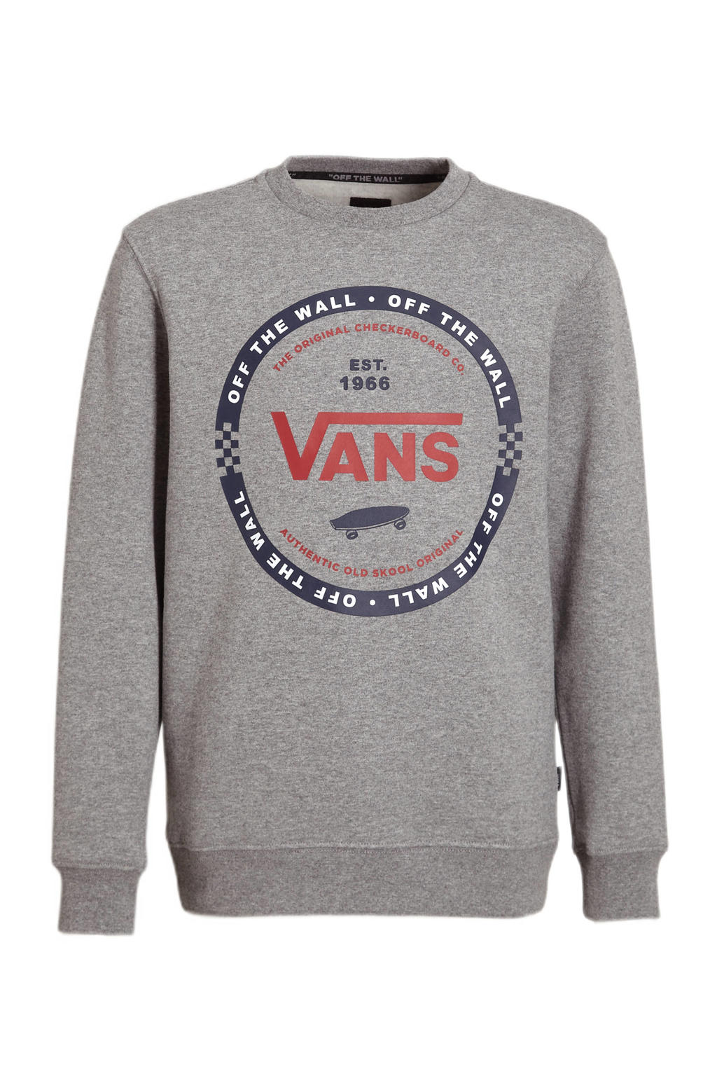 VANS sweater met printopdruk grijs | wehkamp