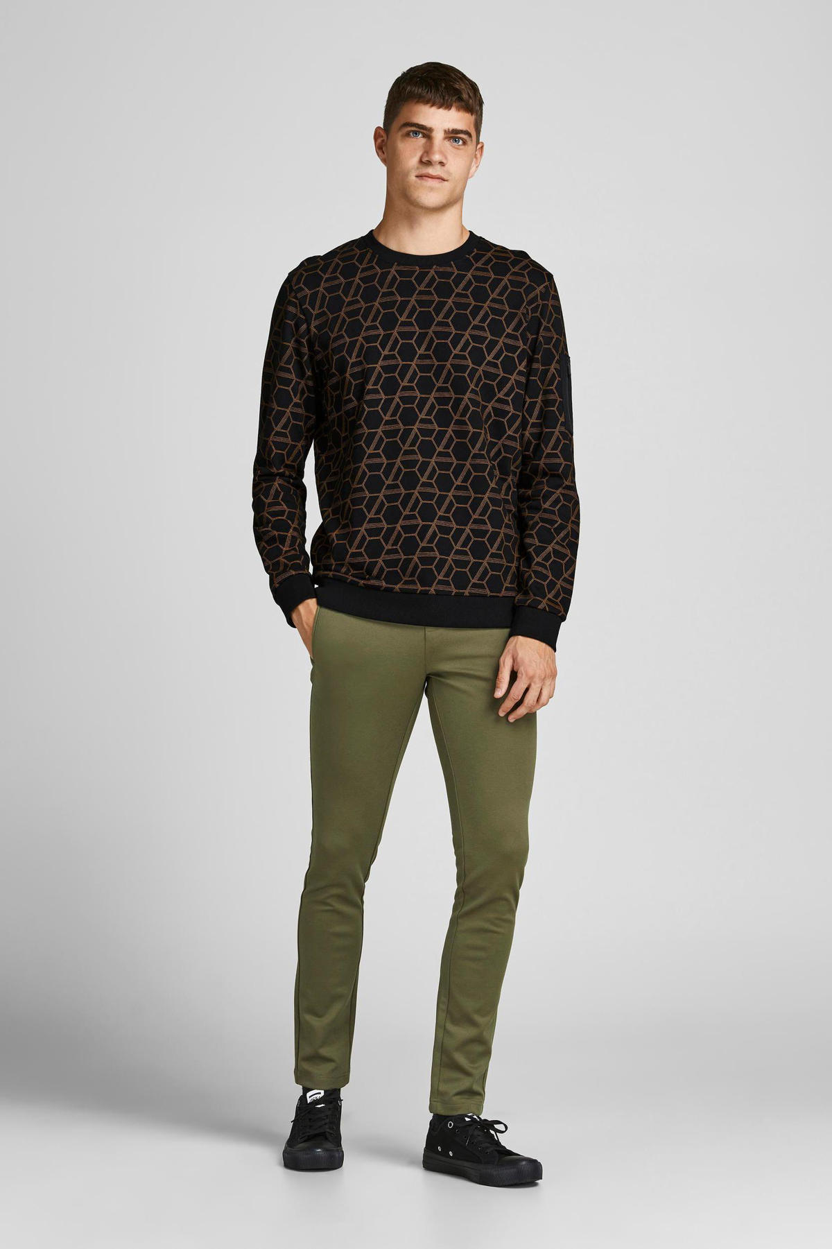 JACK & JONES CORE sweater JCORAIDER met all over print black | wehkamp