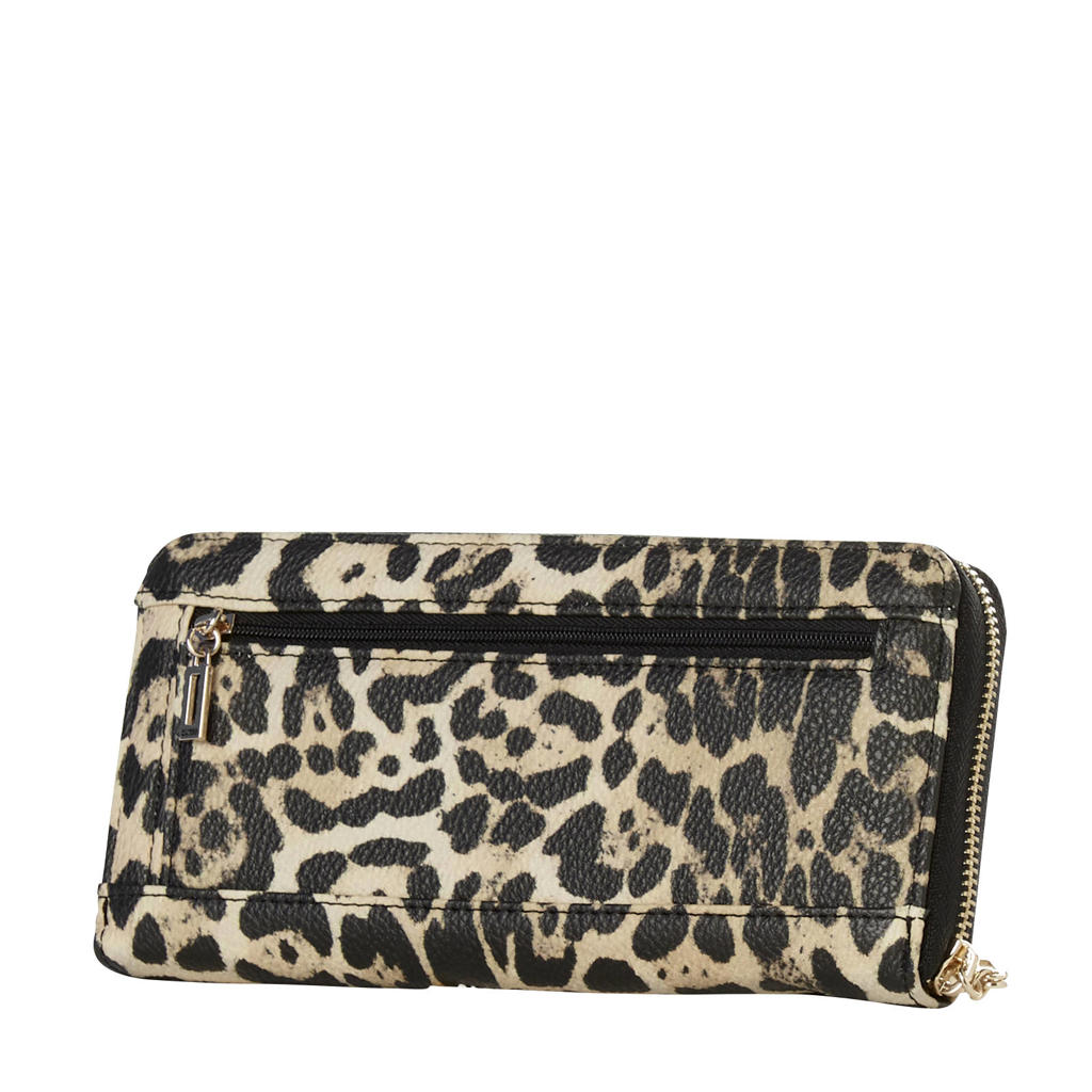 GUESS portemonnee met luipaardprint zwart | wehkamp