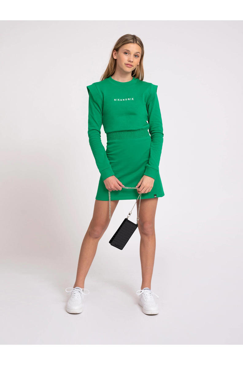 NIK&NIK jurk Bo met logo groen | wehkamp