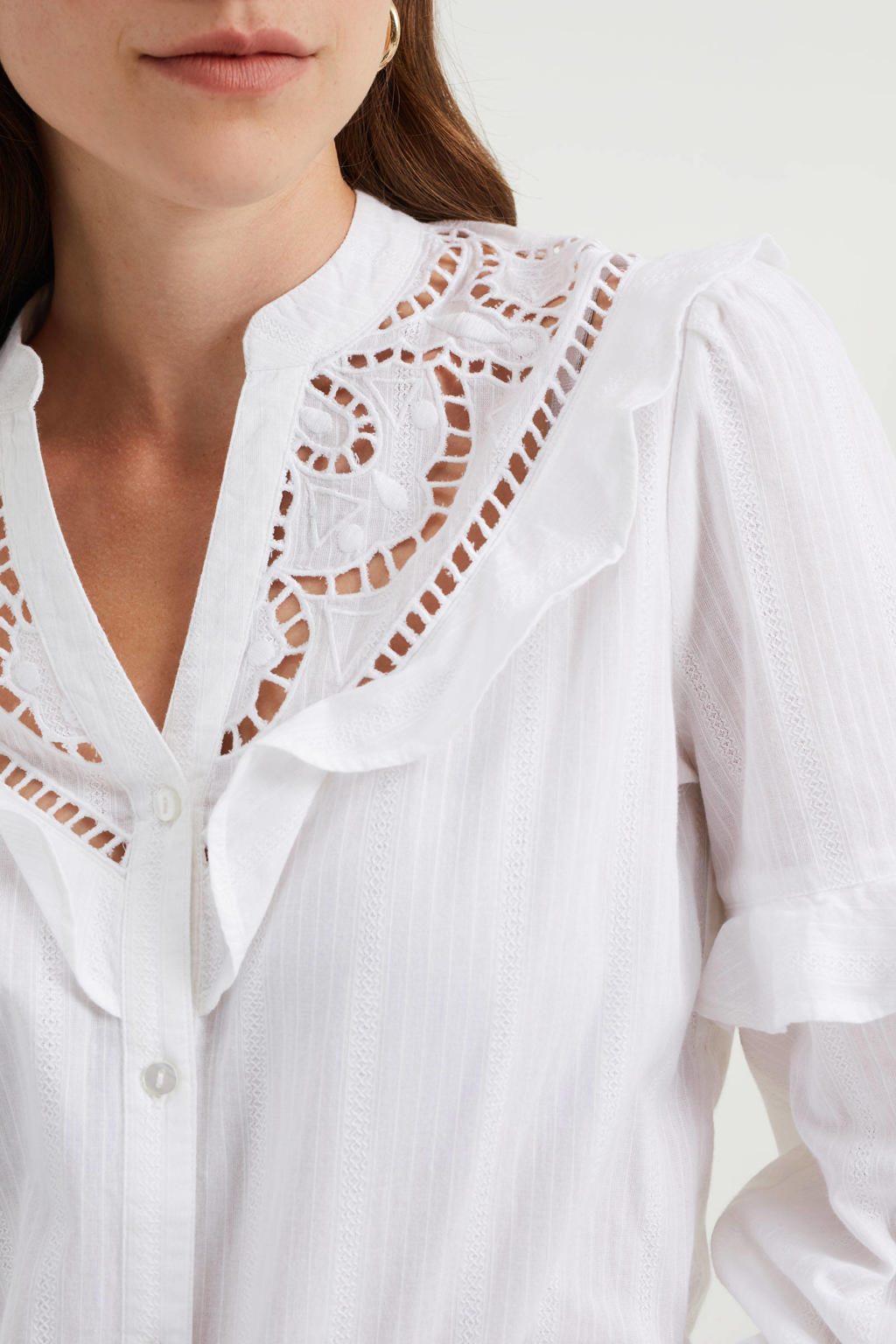 WE Fashion blouse met ruches wit | wehkamp