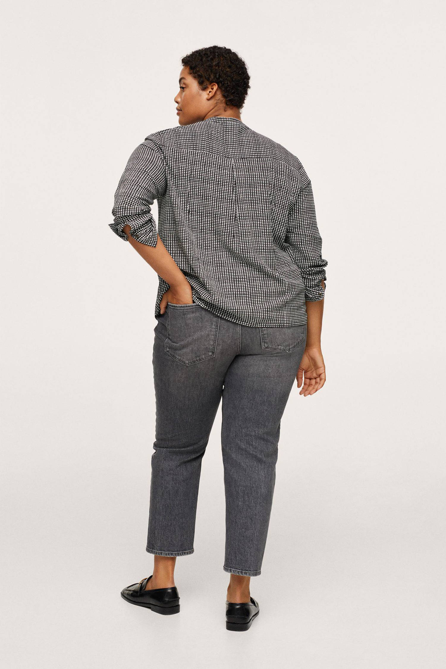 Mango Plus Size Geruite Geweven Blouse Zwart wit Wehkamp mango-plus-size-geruite-geweven-blouse-zwart-wit-wehkamp