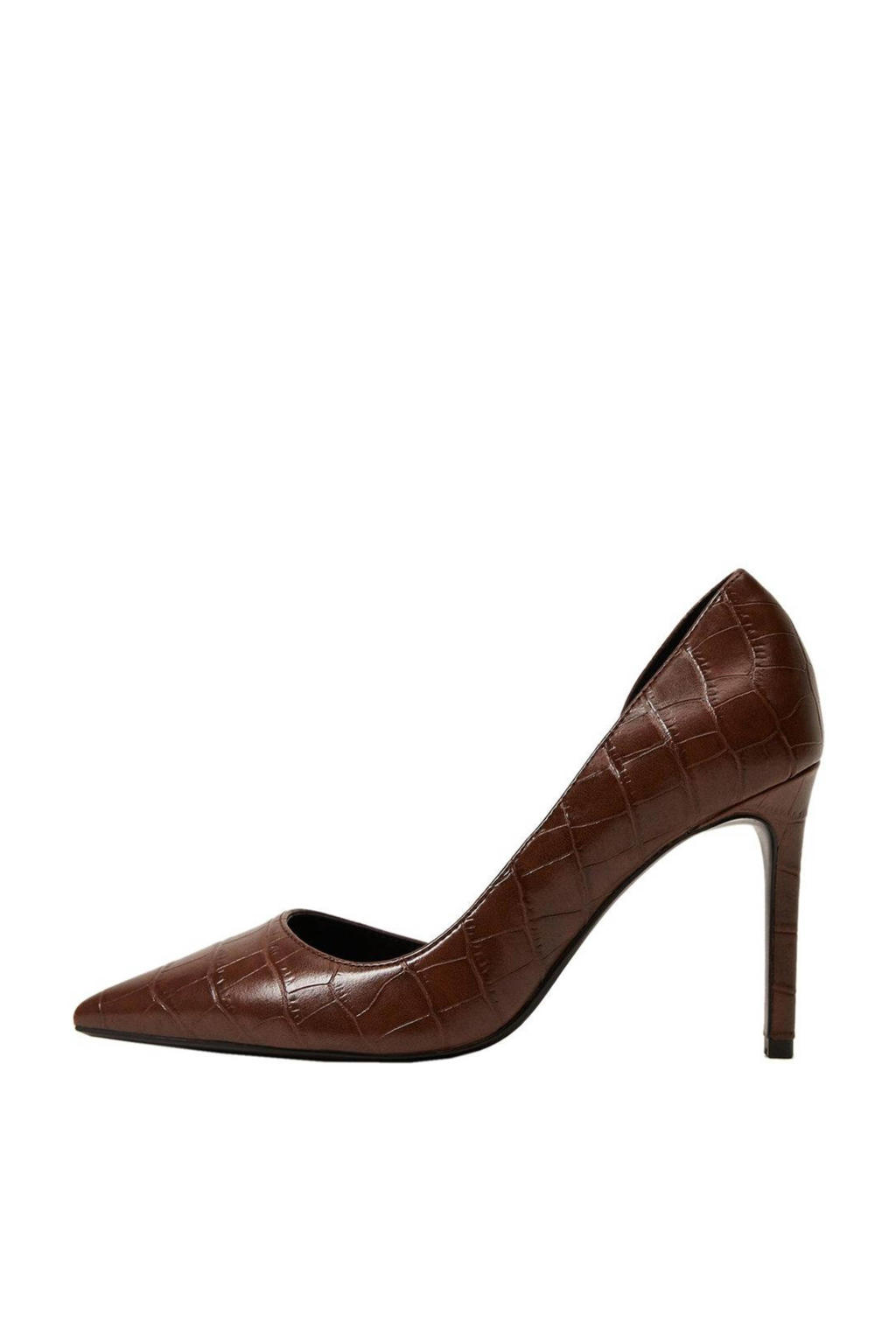 Mango pumps met crocoprint bruin | wehkamp