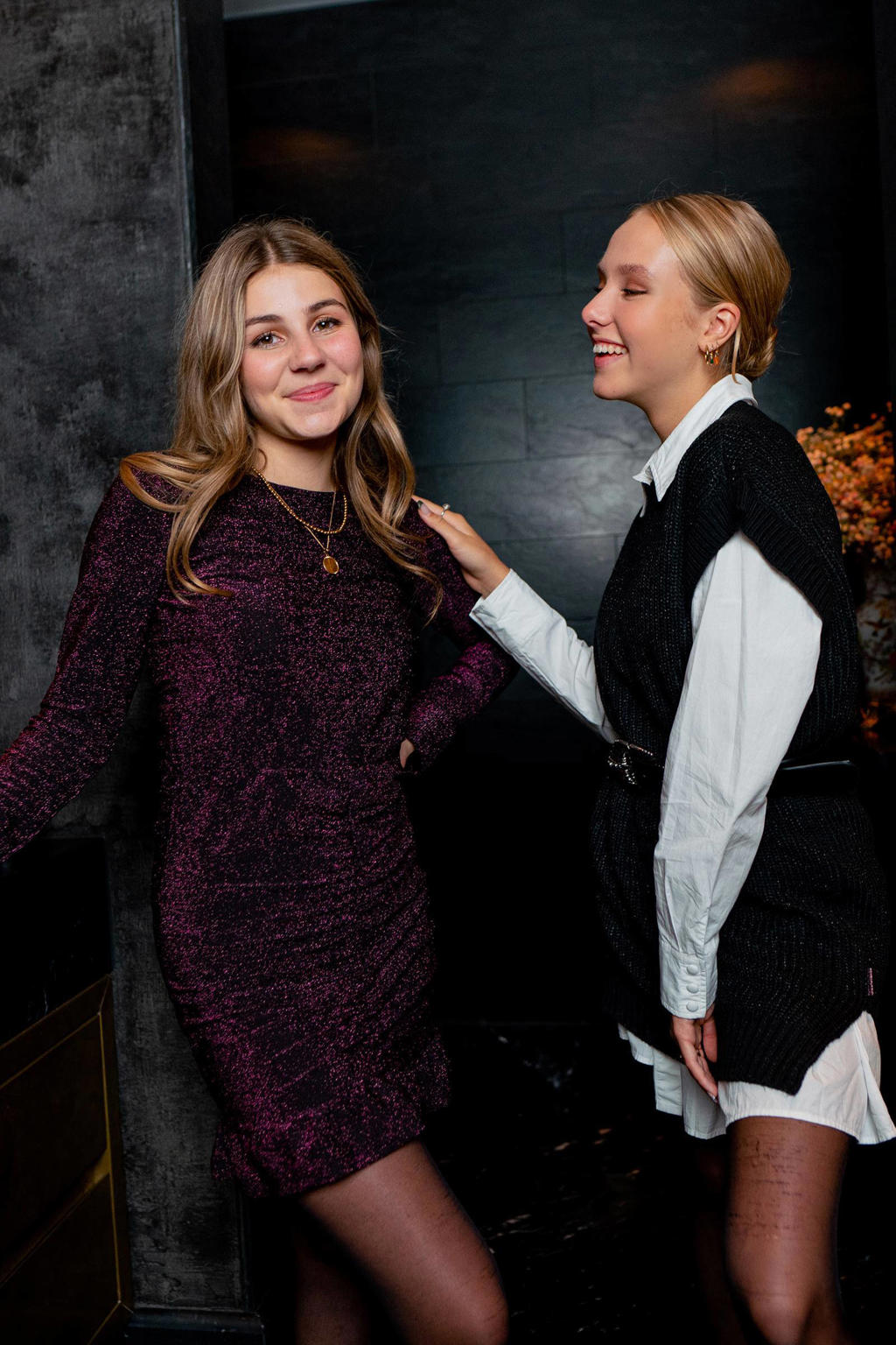 Vingino x Senna Bellod gebreide spencer Martine zwart | wehkamp