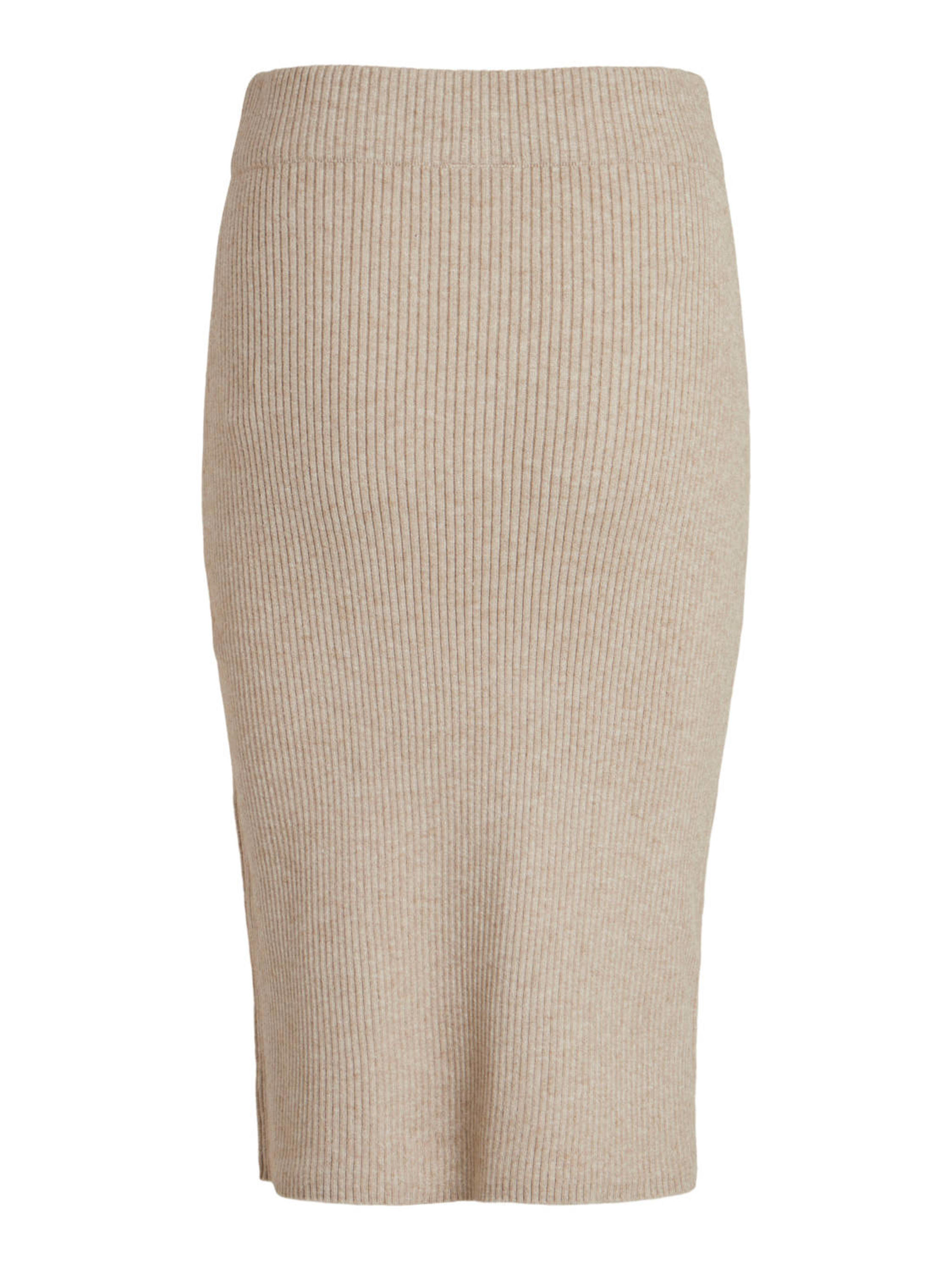 VILA gebreide midi rok VIRIL beige | wehkamp