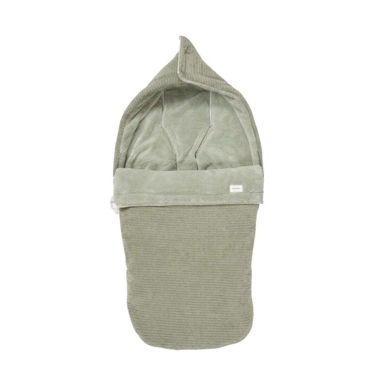 Koeka Vik buggy voetenzak met teddy 40x115 cm shadow green | wehkamp