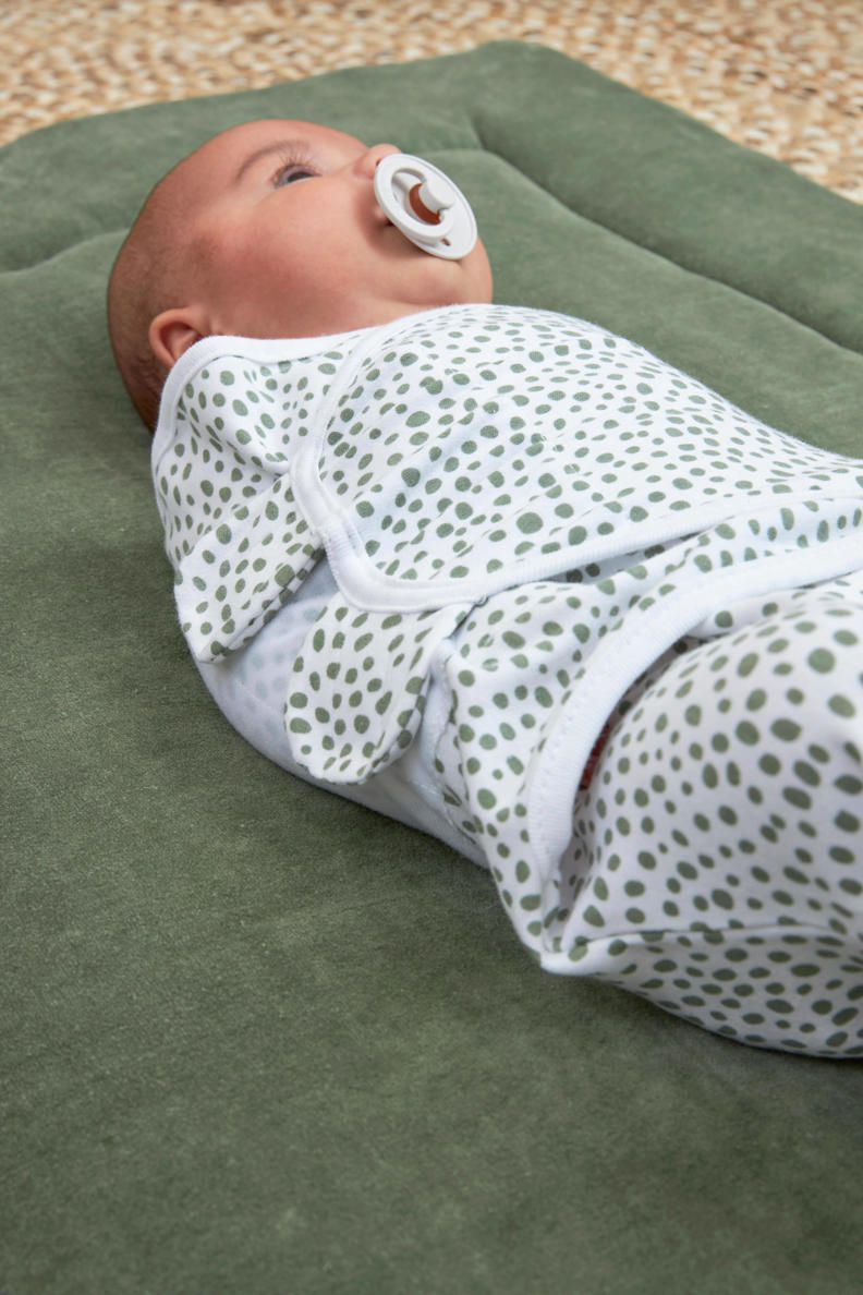 Meyco inbakerdoek Cheetah 0-6 maand forest green | wehkamp