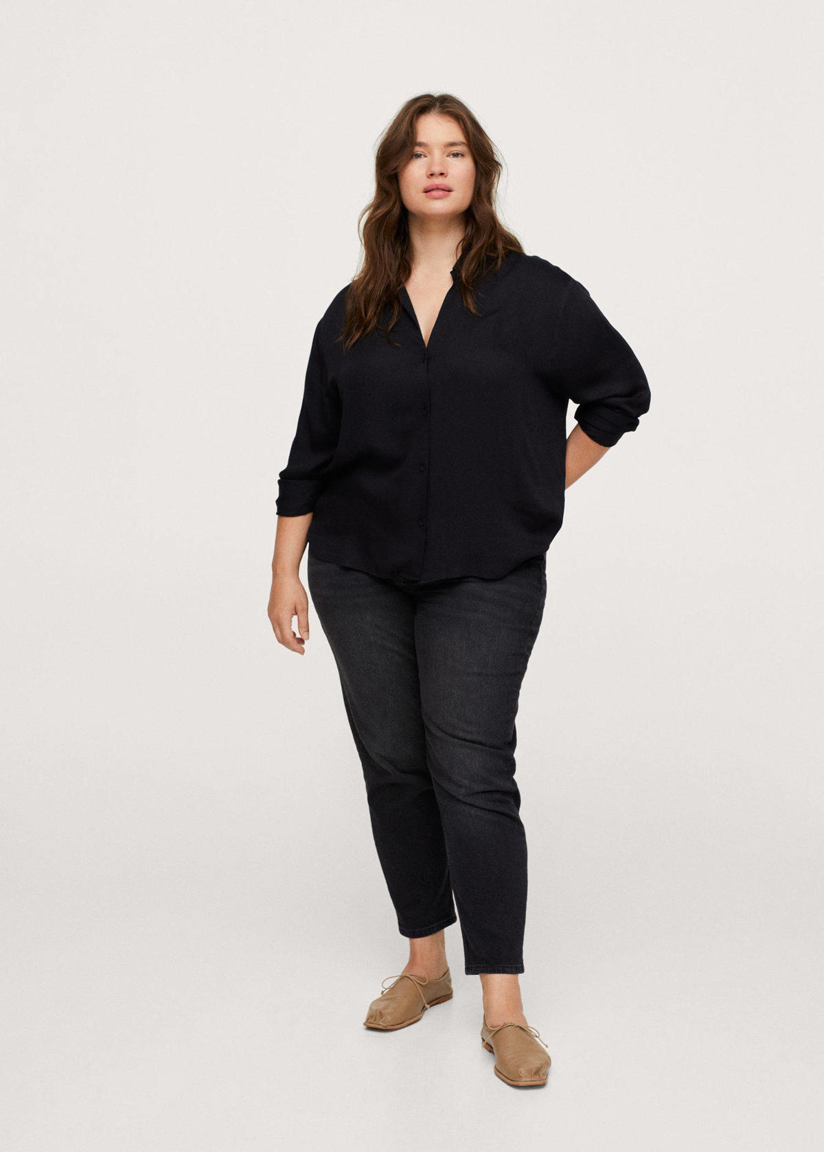 Mango Plus Size blouse zwart kopen? | Morgen in huis | wehkamp