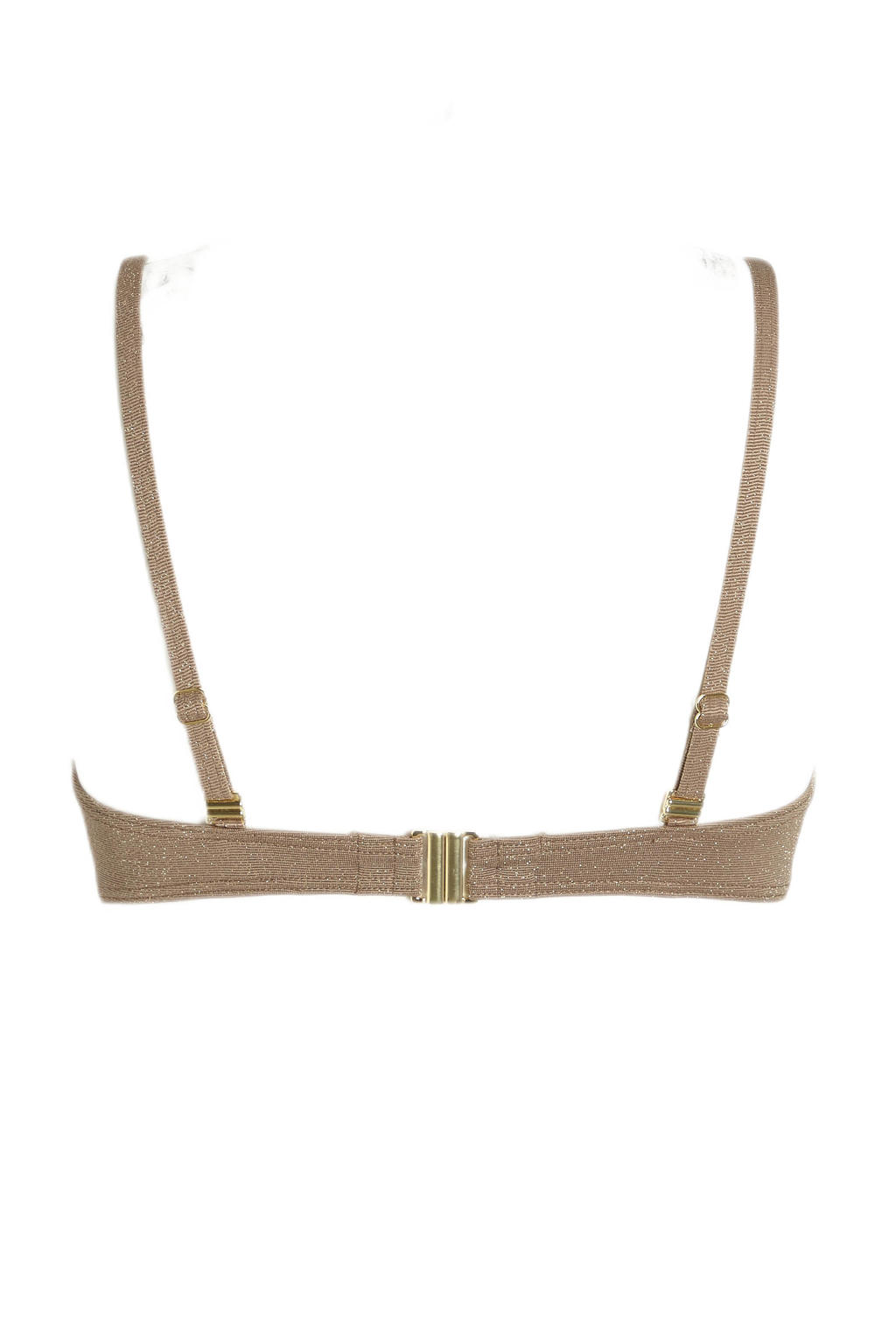 Cyell voorgevormde strapless bandeau bikinitop Sunset Sparkle met lurex goud | wehkamp