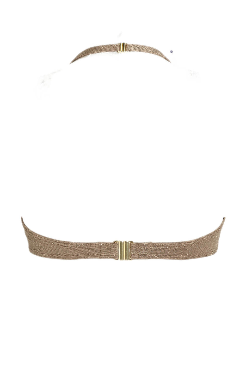 Cyell voorgevormde strapless bandeau bikinitop Sunset Sparkle met lurex goud | wehkamp