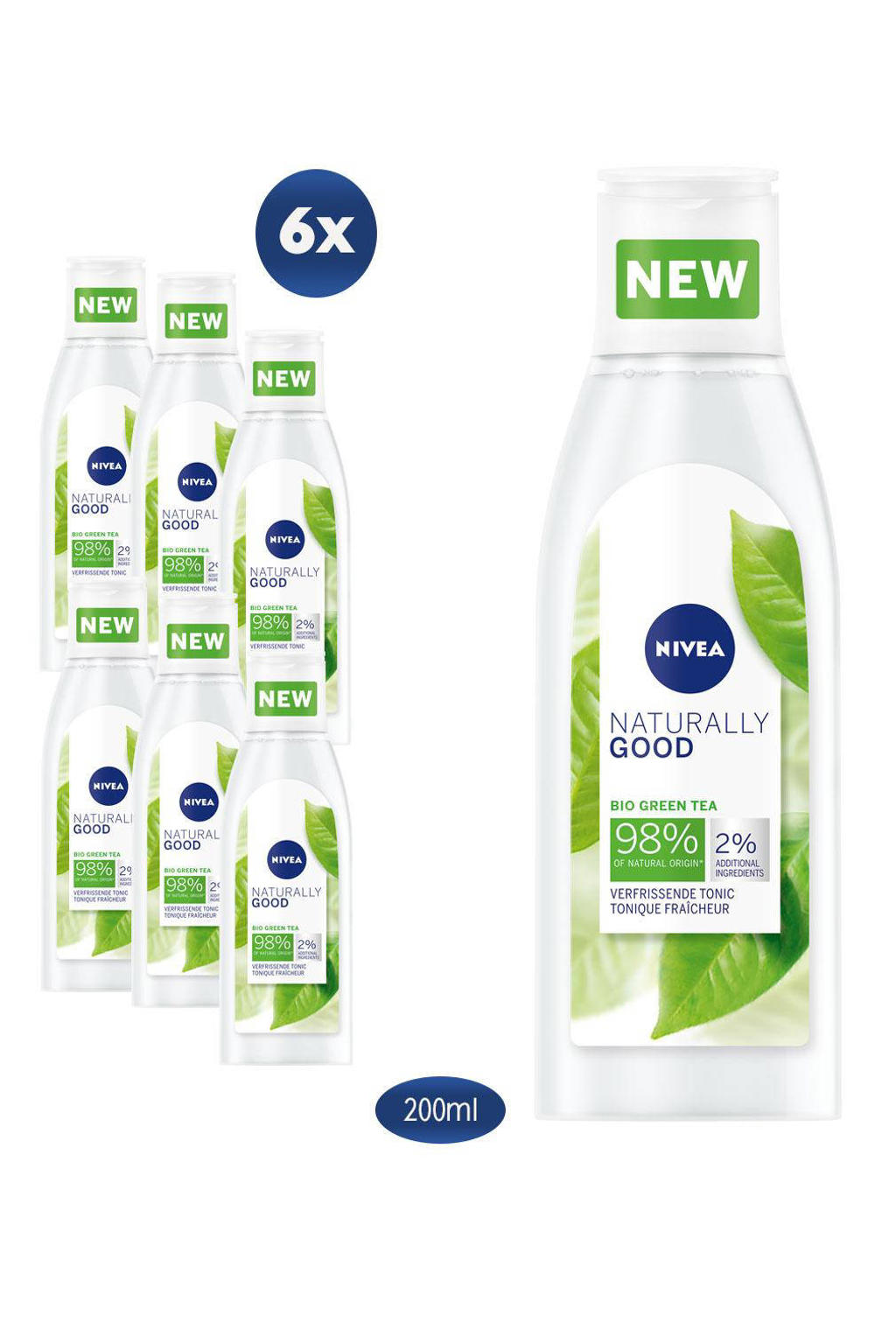 NIVEA Naturally Good Bio Green Tea reinigingstonic - 6 x 200 ml ...