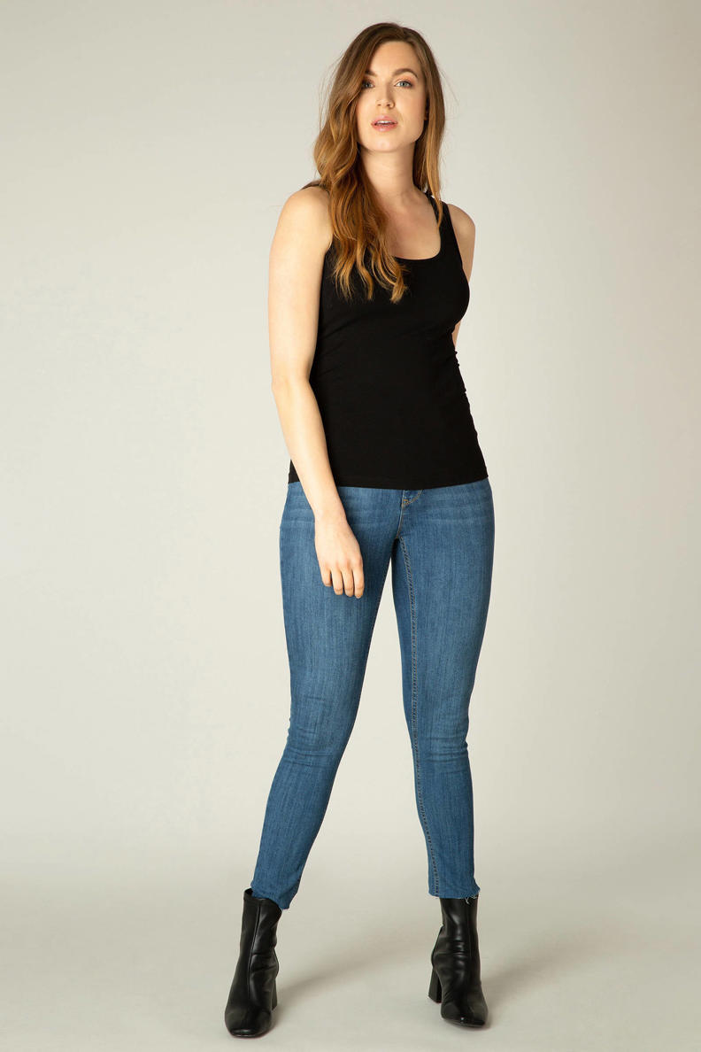 Base Level basic tricot singlet Yippie zwart | wehkamp