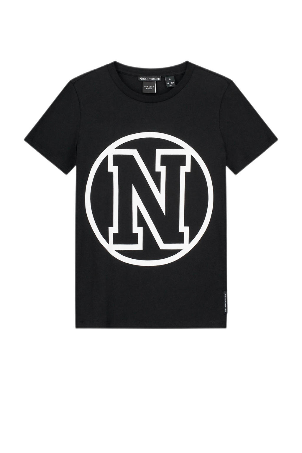 NIK&NIK T-shirt College N met logo zwart | wehkamp