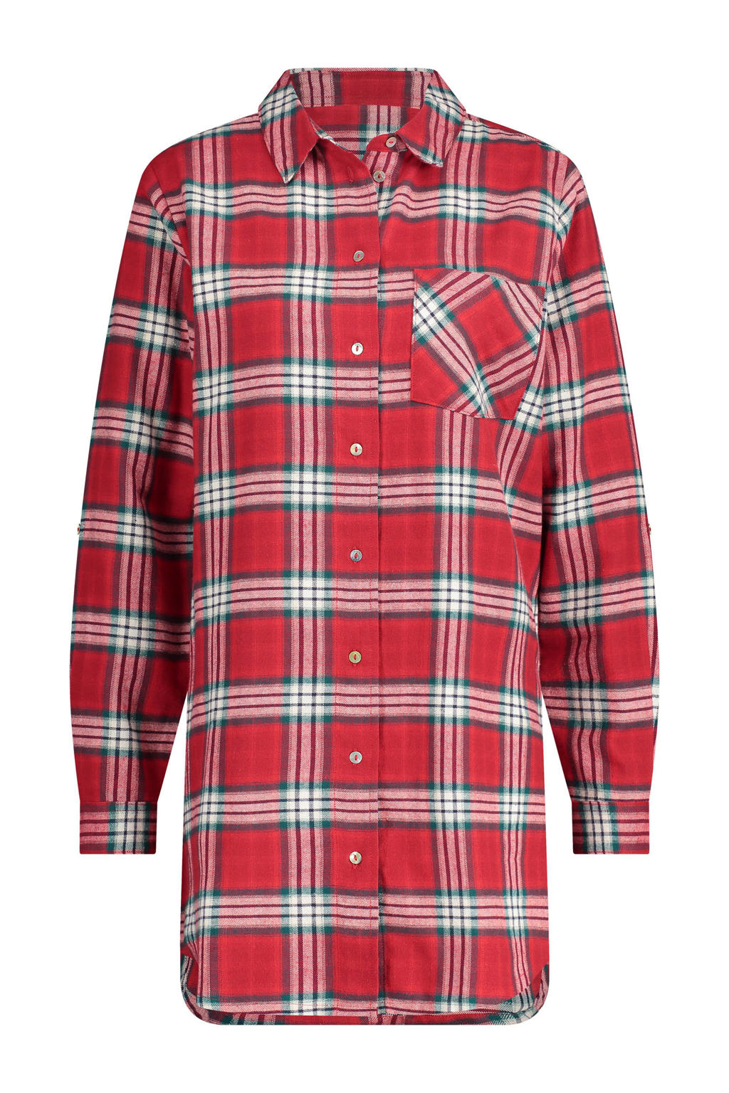 Hunkemöller geruit nachthemd rood/wit/groen | wehkamp