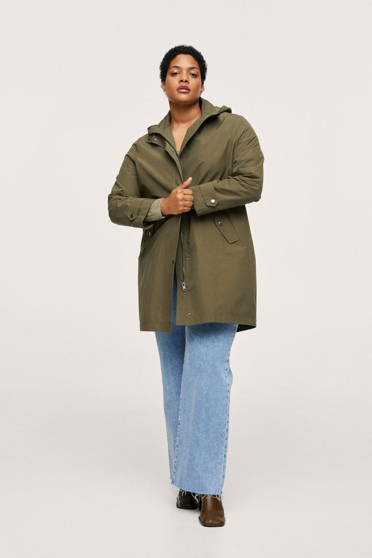 Mango Plus Size jas kaki kopen? | Morgen in huis | wehkamp