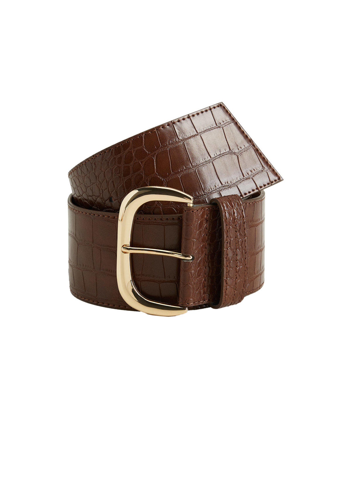 Mango riem met crocoprint bruin | wehkamp
